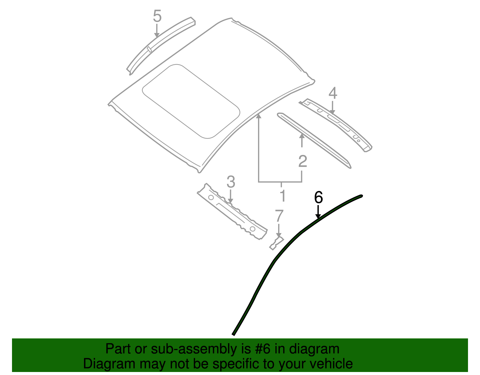 2009-2011 Nissan Maxima Roof Molding 73852-9N00A | Nissan Parts Central