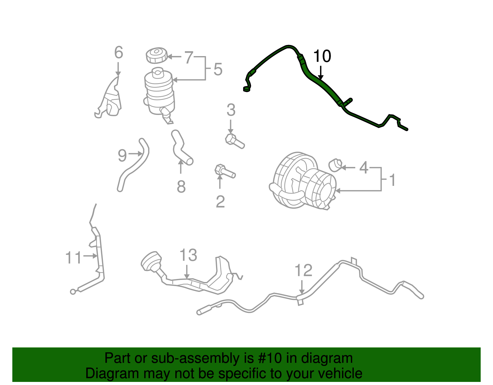 57510-2G000-DS - Power Steering Pressure Hose 2006-2010 Kia | Kia.Parts ...