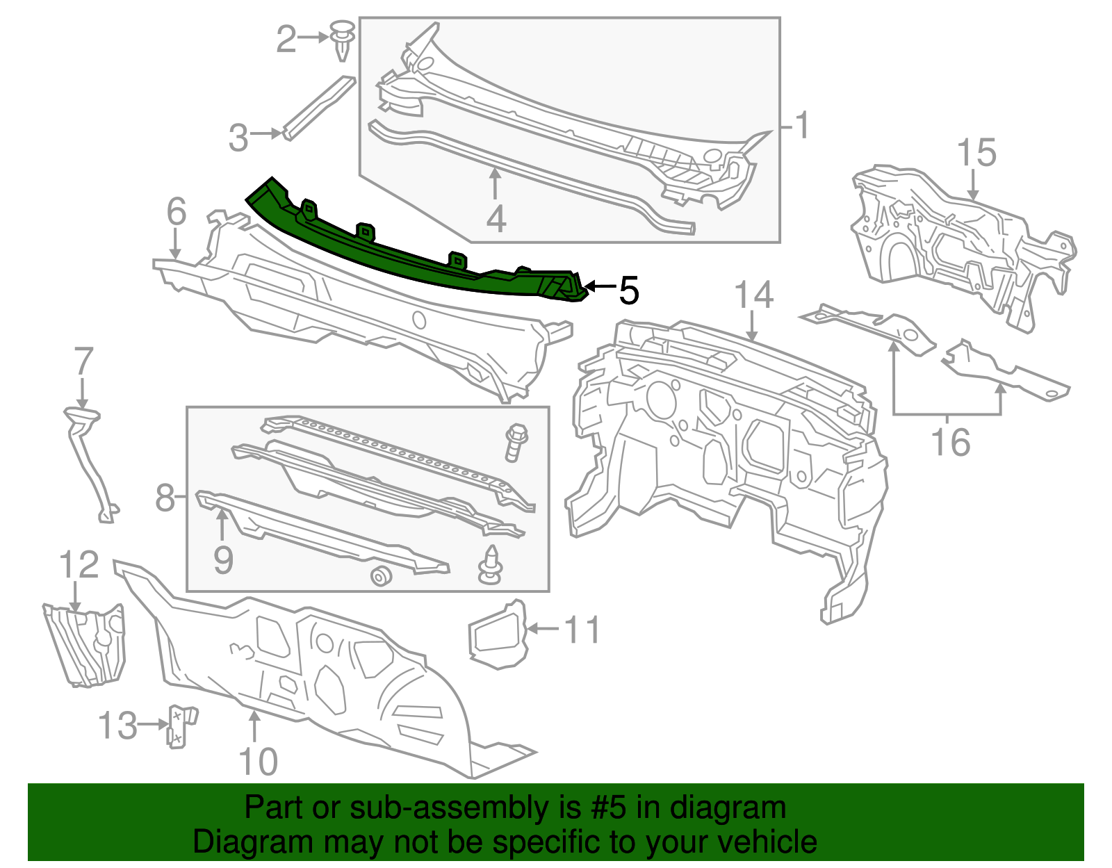 2011-2015 Chevrolet Volt Plenum Upper Panel 20901798 | Capital Chevy Parts