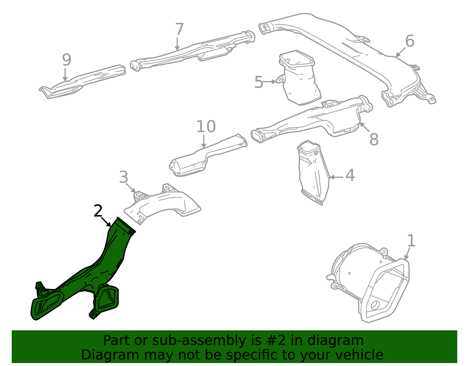 55845-60190 - 2024 Toyota Land Cruiser - Outlet Duct | Nucar Toyota Parts