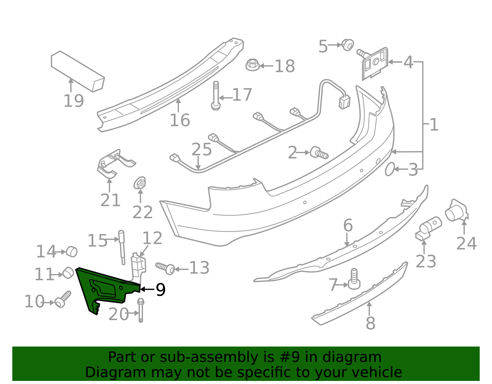 2009-2012 Audi A4 Quattro Bumper Guide 8K9-807-453 | TascaParts.com