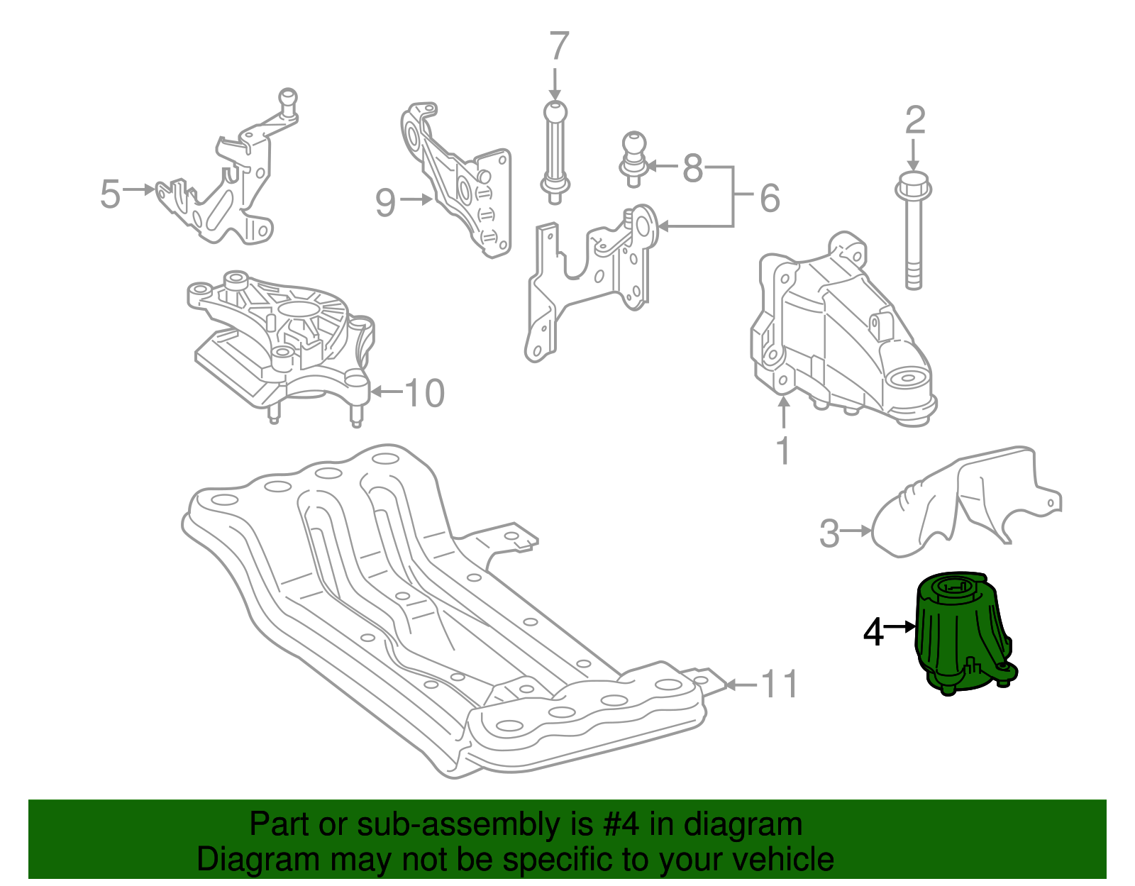 206-240-00-01 - Motor Mount 2022-2025 Mercedes-Benz C 300 | Mercedes ...