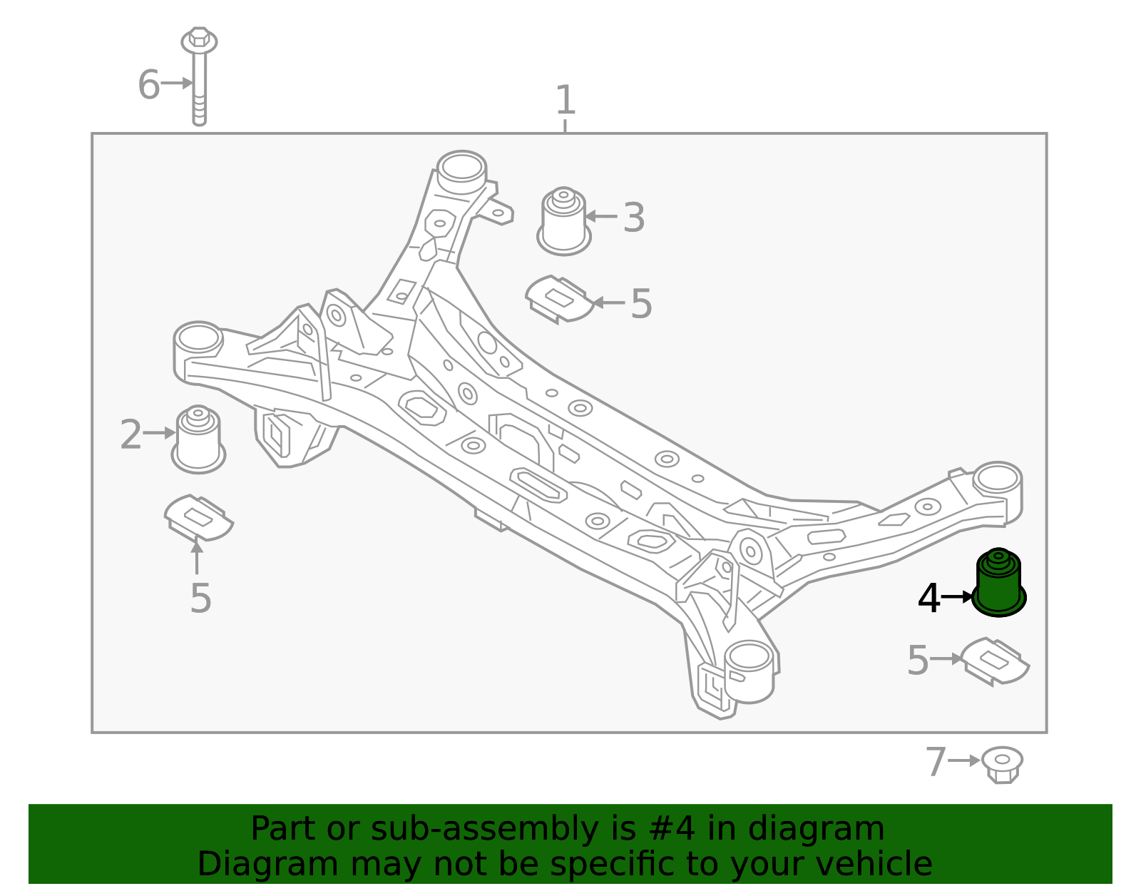 55460-C1100 - Suspension Cross-Member Rear Bushing 2016-2020 Kia Optima ...