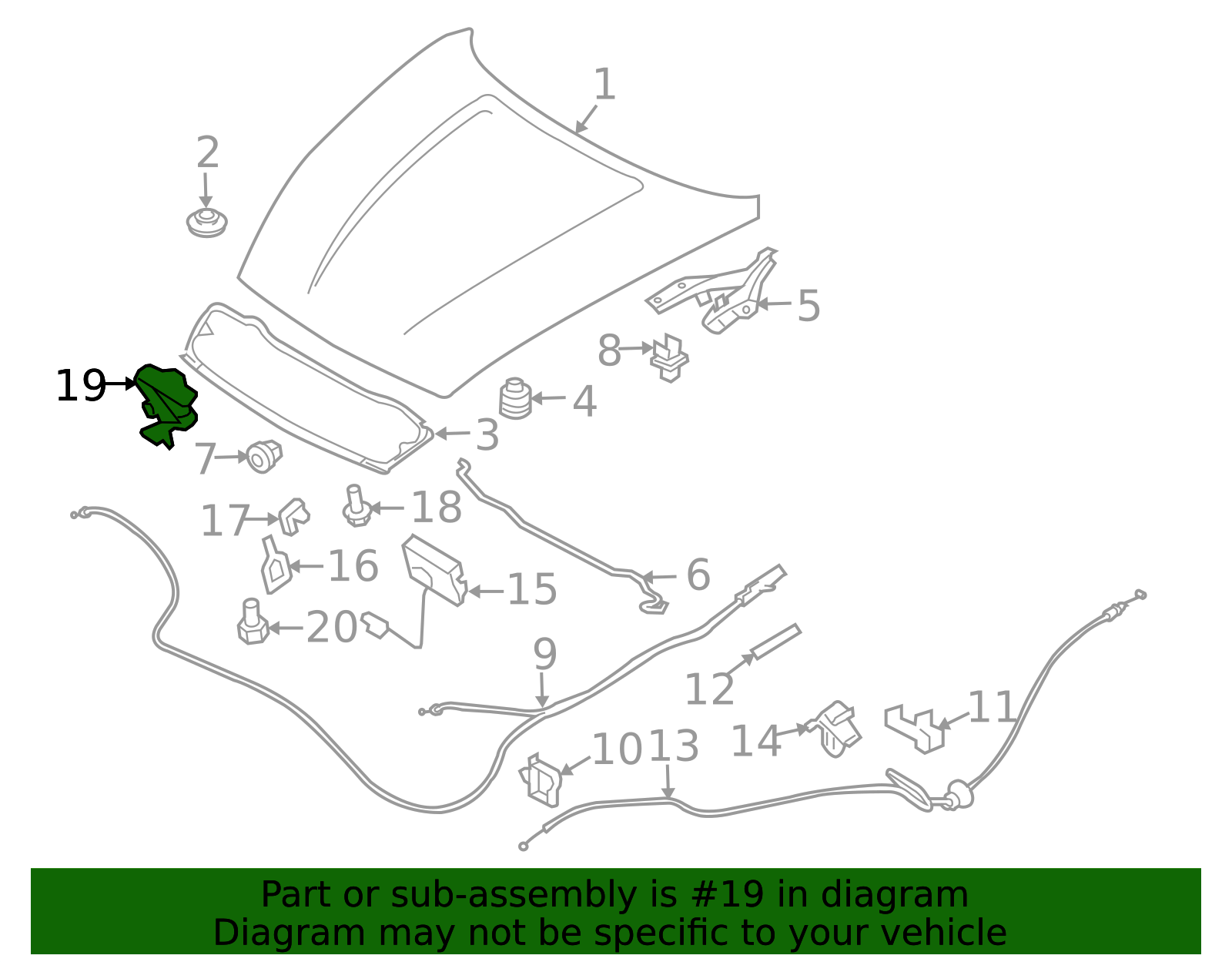 2009-2020 Nissan 370Z Safety Catch 65670-1EA0A | Bill Kay Nissan Parts