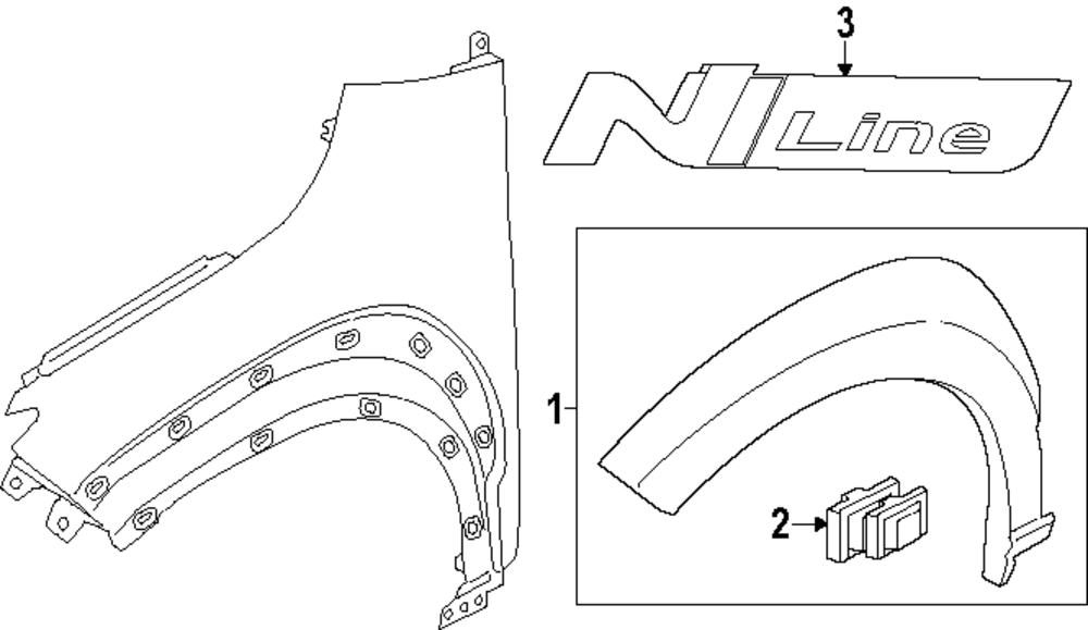 87711-BE010 - 2024 Hyundai Kona - Wheel Opening Molding | Hyundai Parts ...