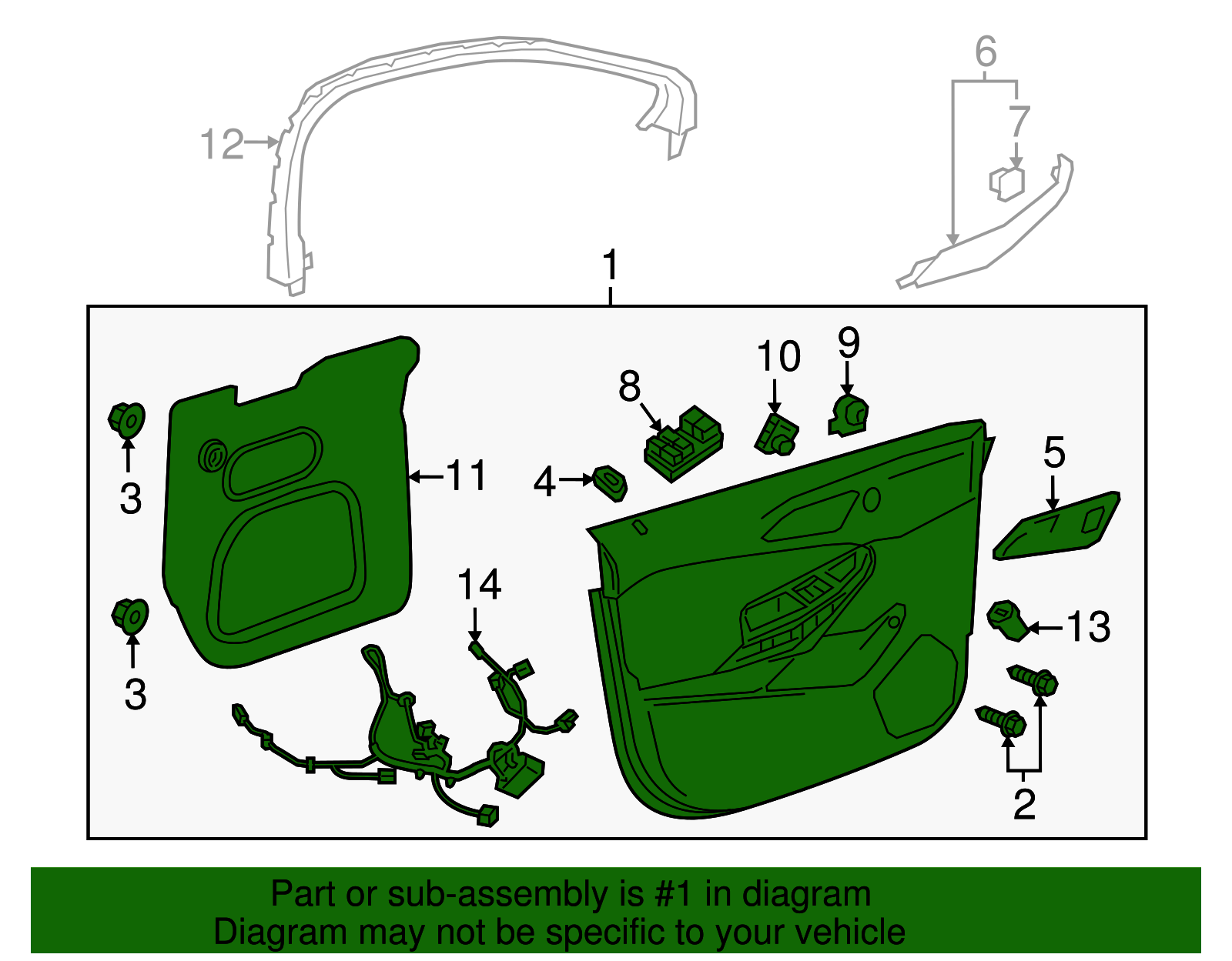2019 Chevrolet Cruze Door Trim Panel 42592787 | Courtesy Parts