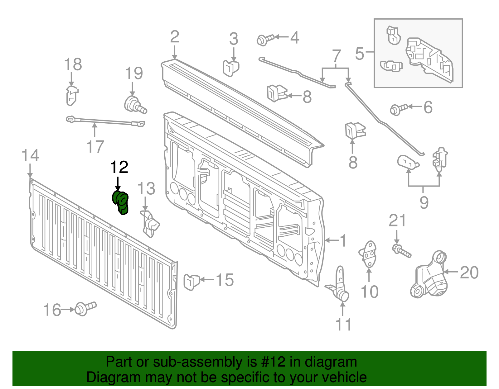 67289-04010 - Tailgate Stop Bumper 2016-2023 Toyota Tacoma | Longo ...