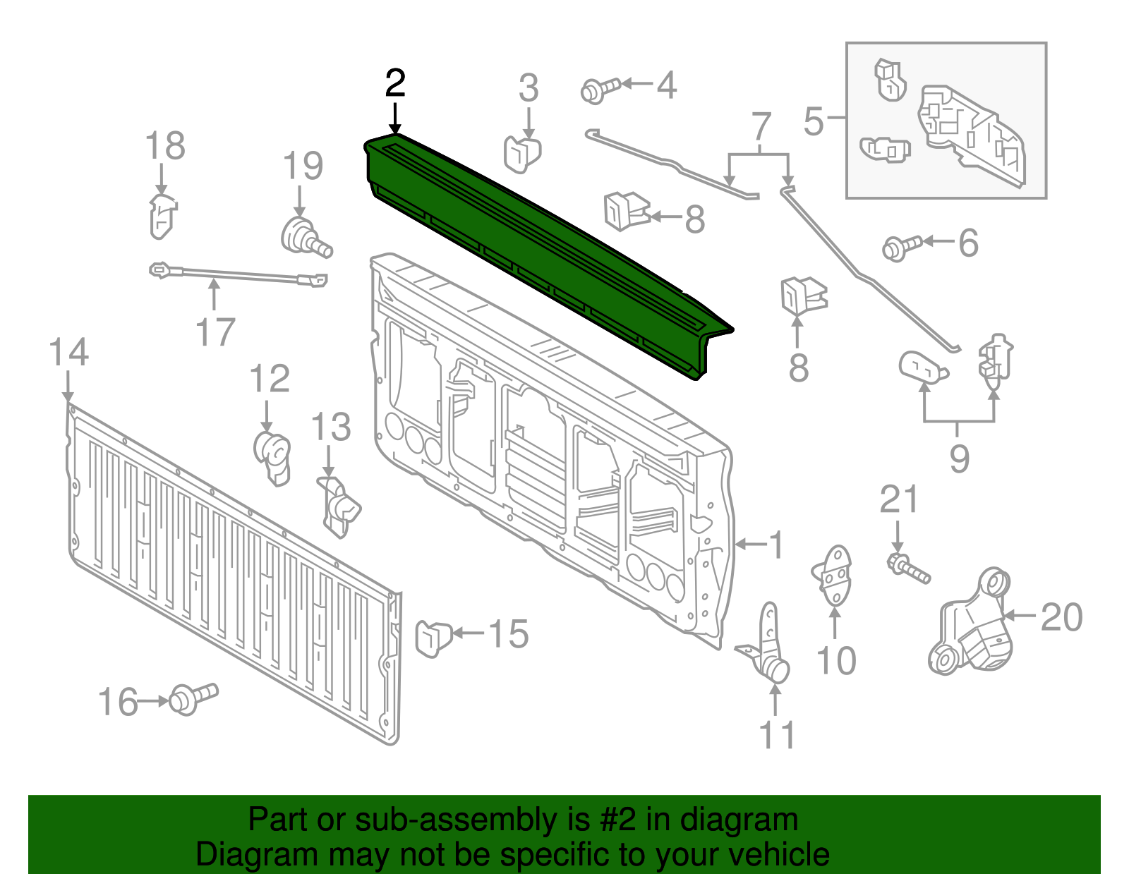 65717-04030 - 2016-2023 Toyota Tacoma - Tailgate Molding (Right ...