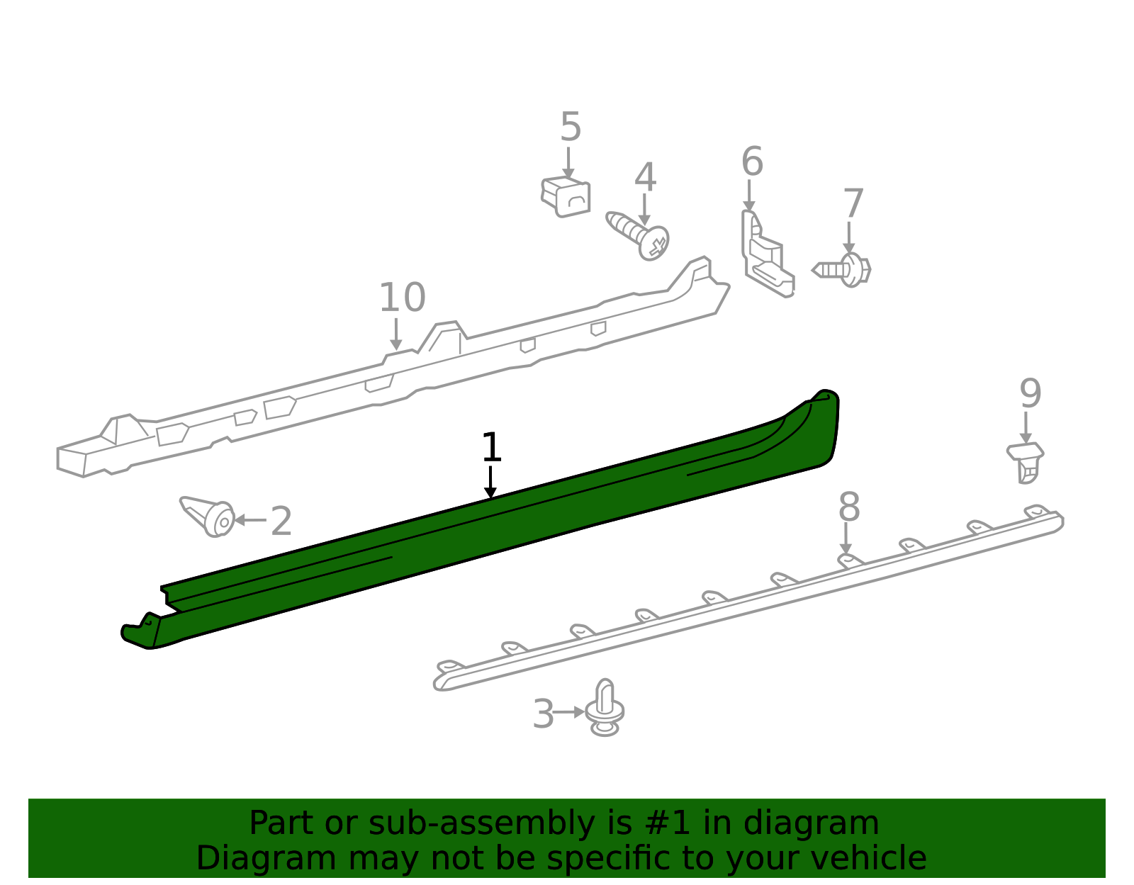 Genuine Official Toyota Rocker Panel Guard part# 75852-06919 for 2012 ...