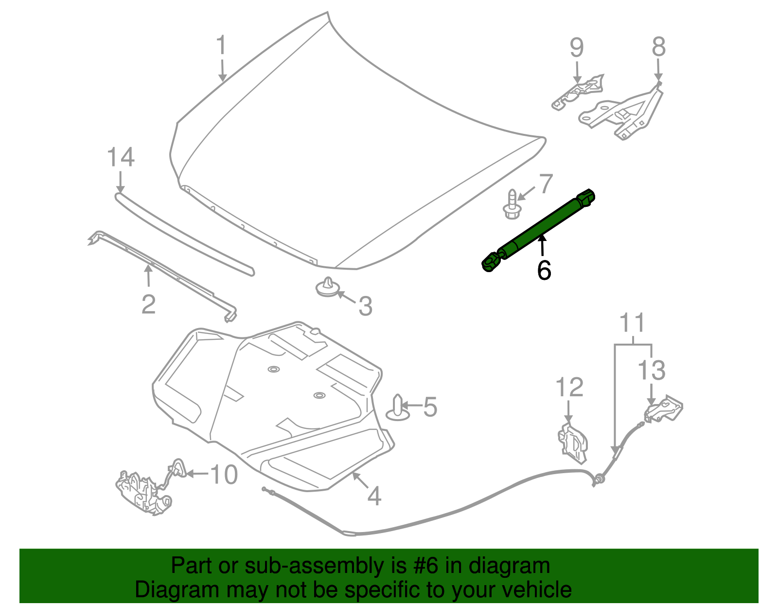2006-2010 Infiniti Value Advantage™ STAY ASSY HOOD E5C70-EJ20KNW ...