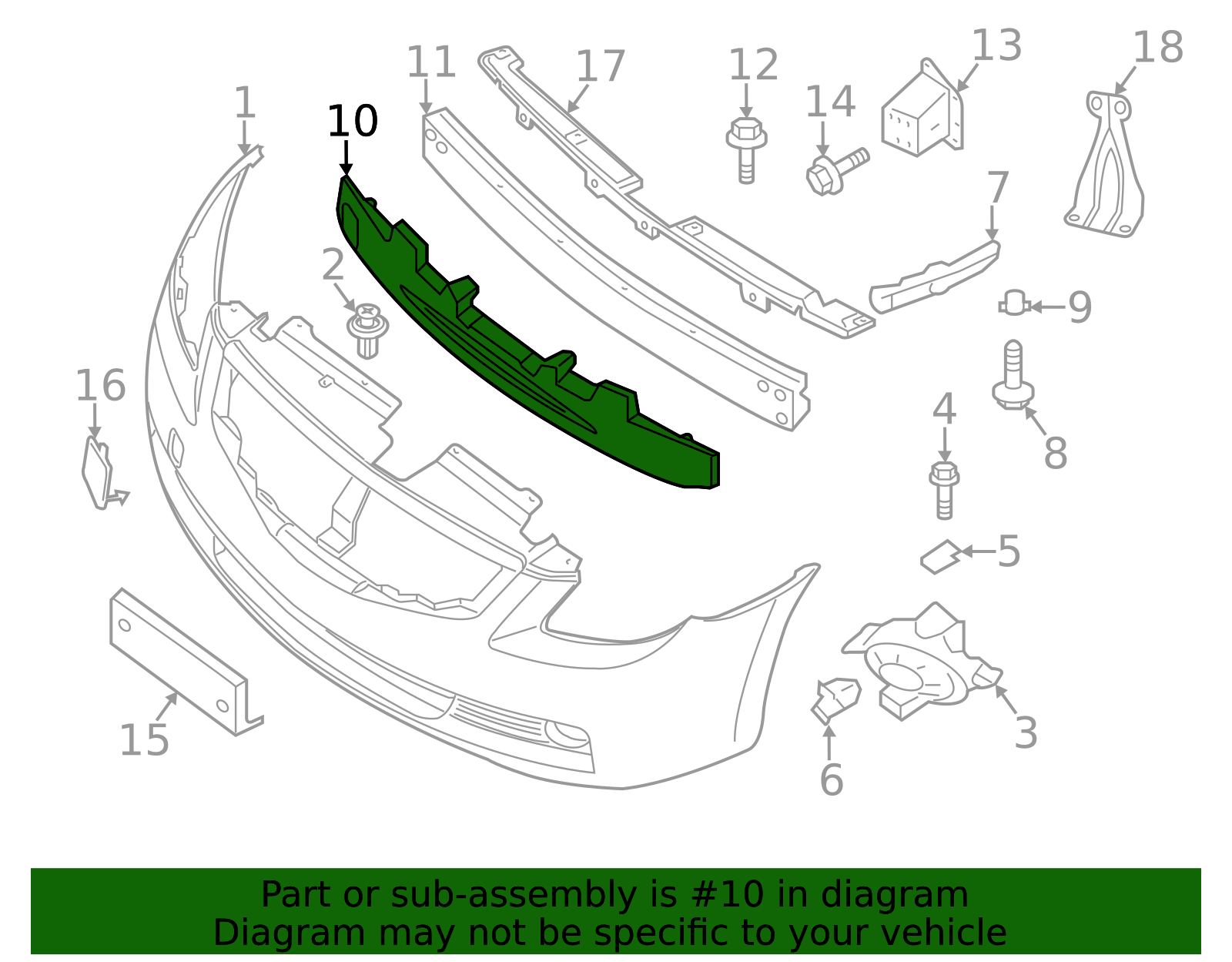 62090-ZX10A - Bumper Impact Absorber 2010-2013 Nissan Altima | Official ...