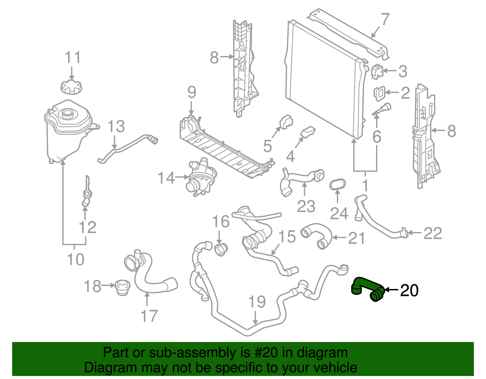 2008-2019 BMW Engine Coolant Hose 17-12-7-576-368 | BMW OEM Parts