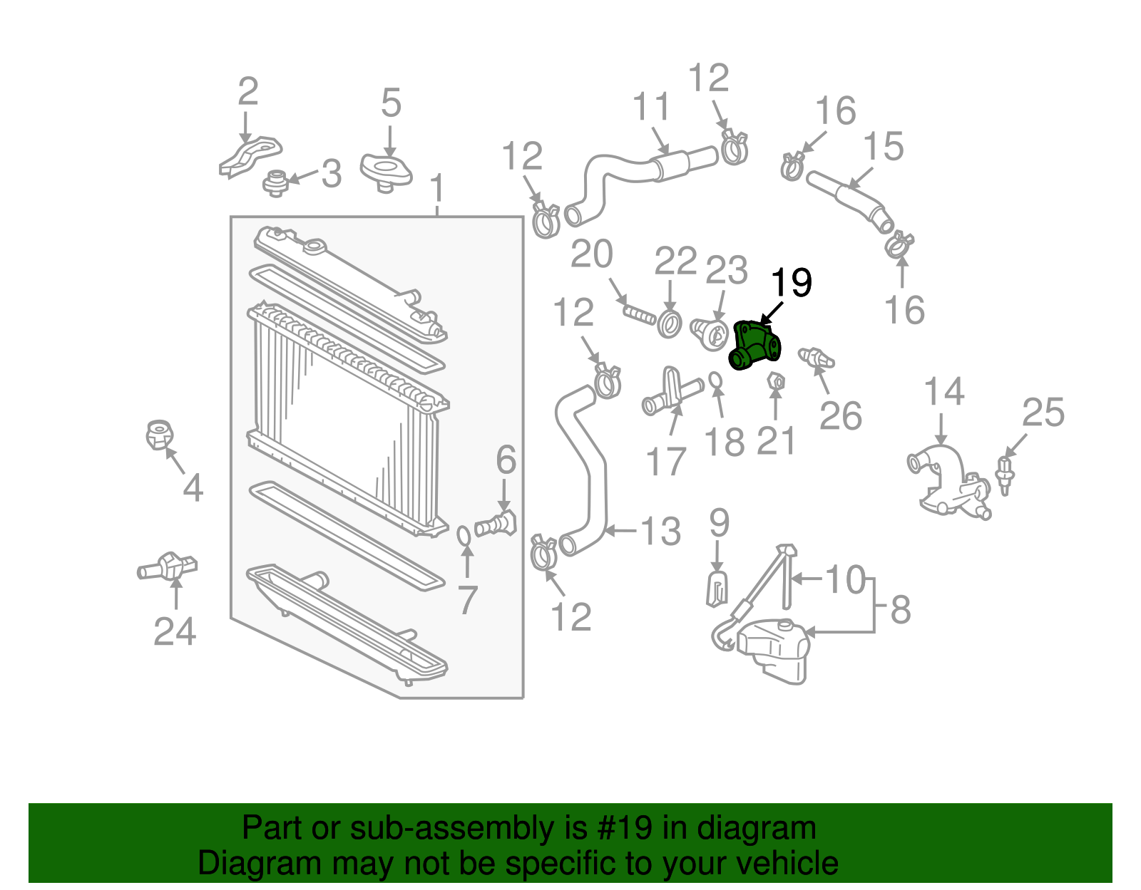 16323-20020 - Engine Coolant Thermostat Housing - 2000-2010 Toyota ...