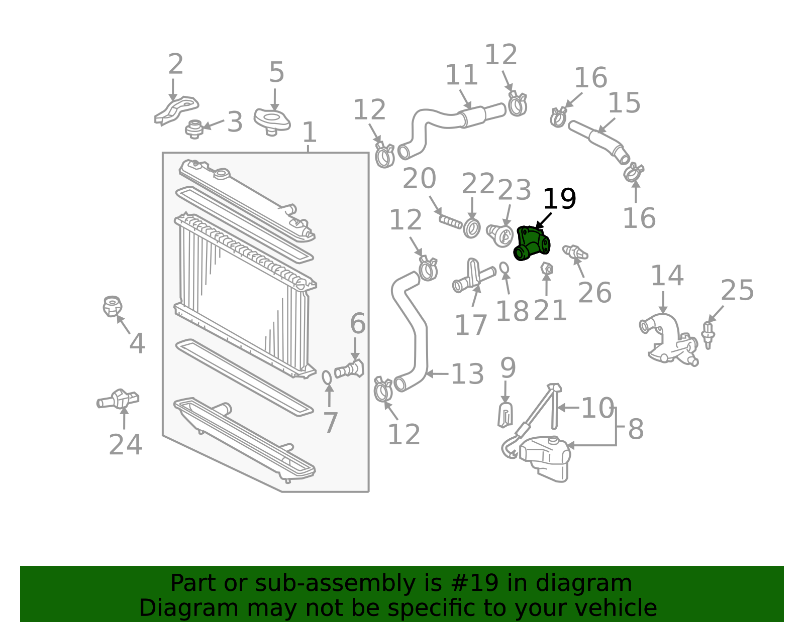 2000-2010 Toyota Engine Coolant Thermostat Housing 16323-20020 | Toyota ...