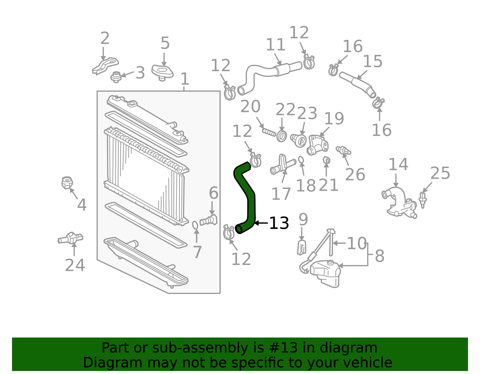 Genuine Official Toyota Radiator Coolant Hose part# 16572-20070 for ...