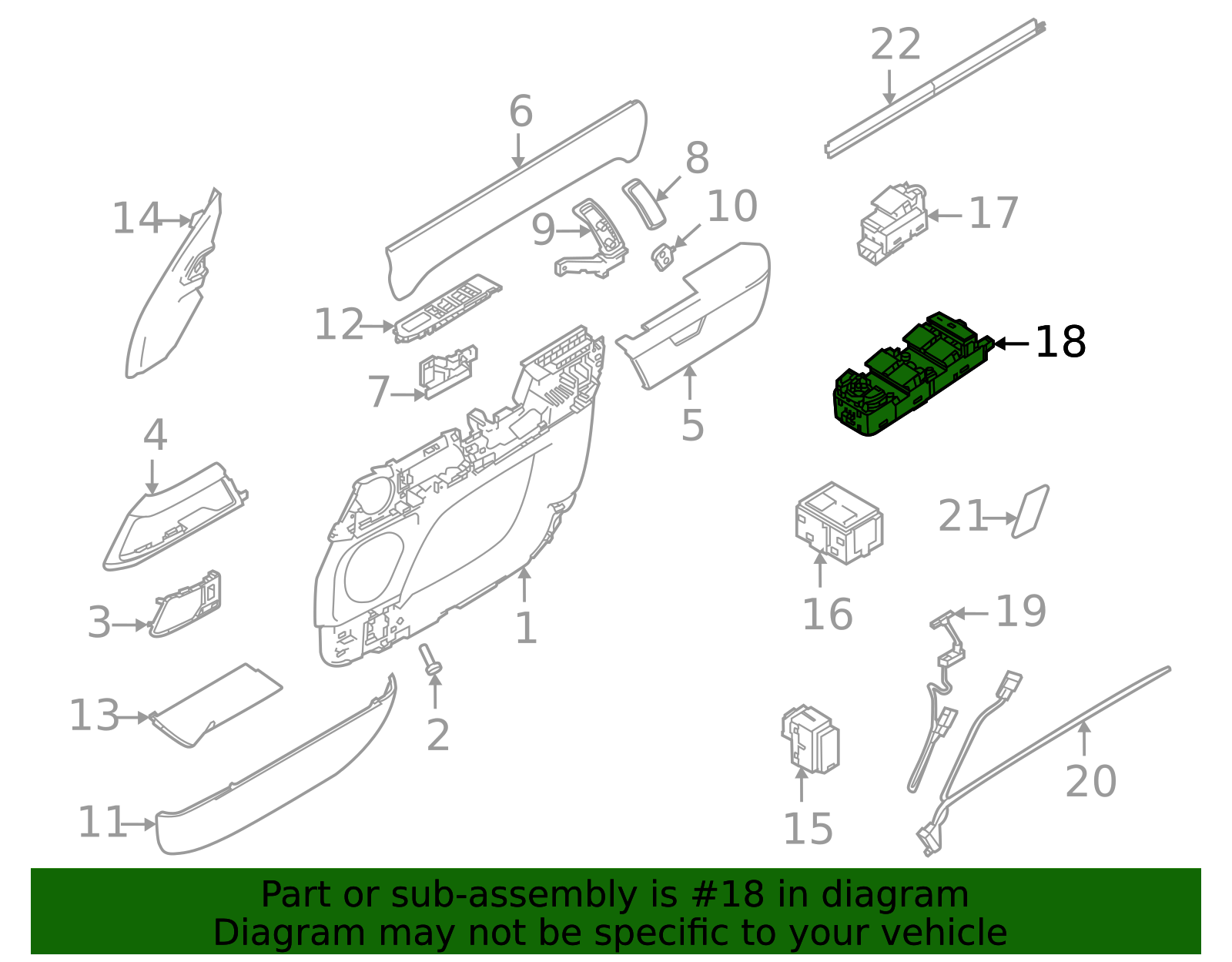 Genuine OEM Window Switch Part# LR186660 Fits 2013-2023 Land Rover: Up ...