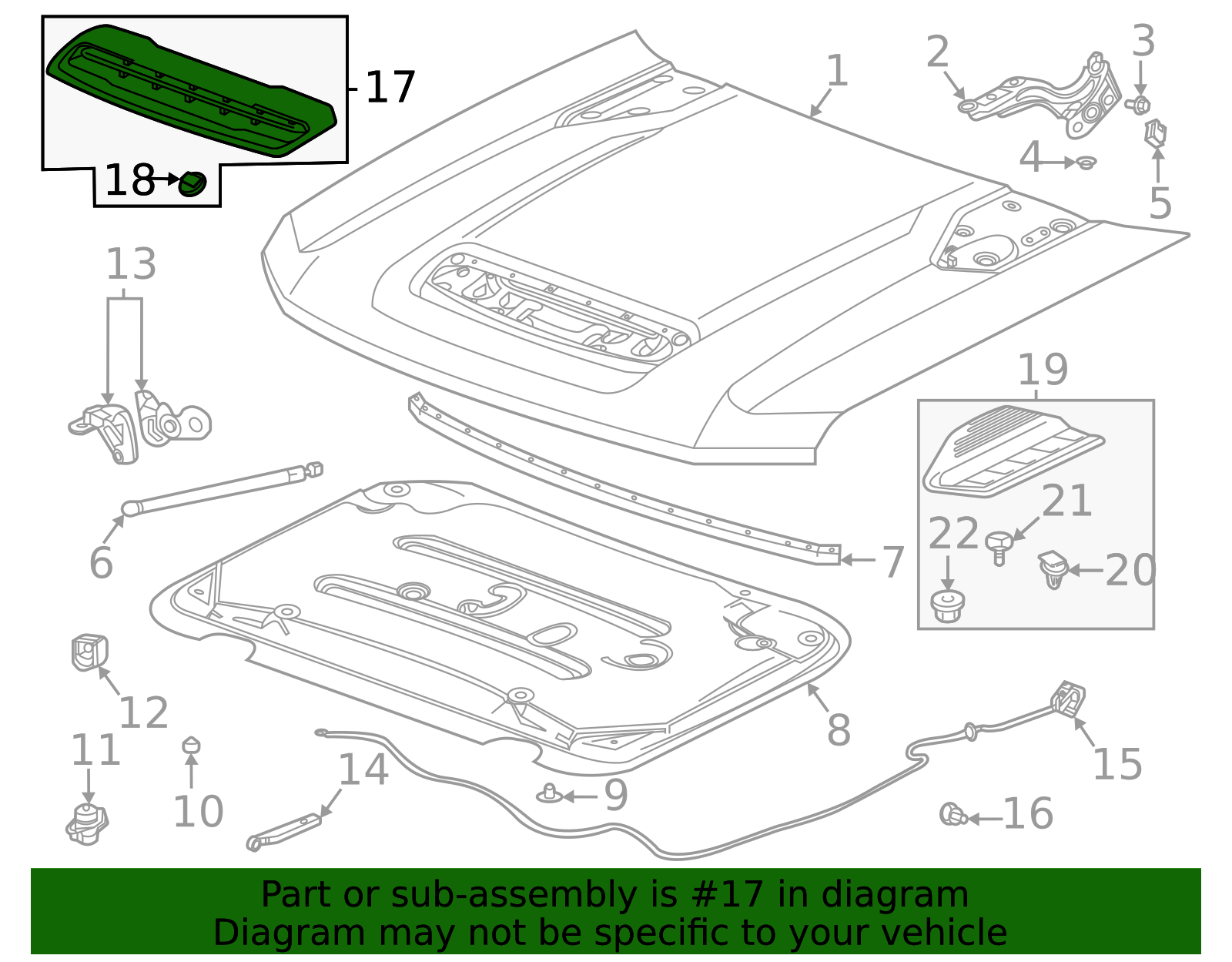 2021-2023 Chevrolet Black Hood Ornamentation Vent 84589744 | Capital ...
