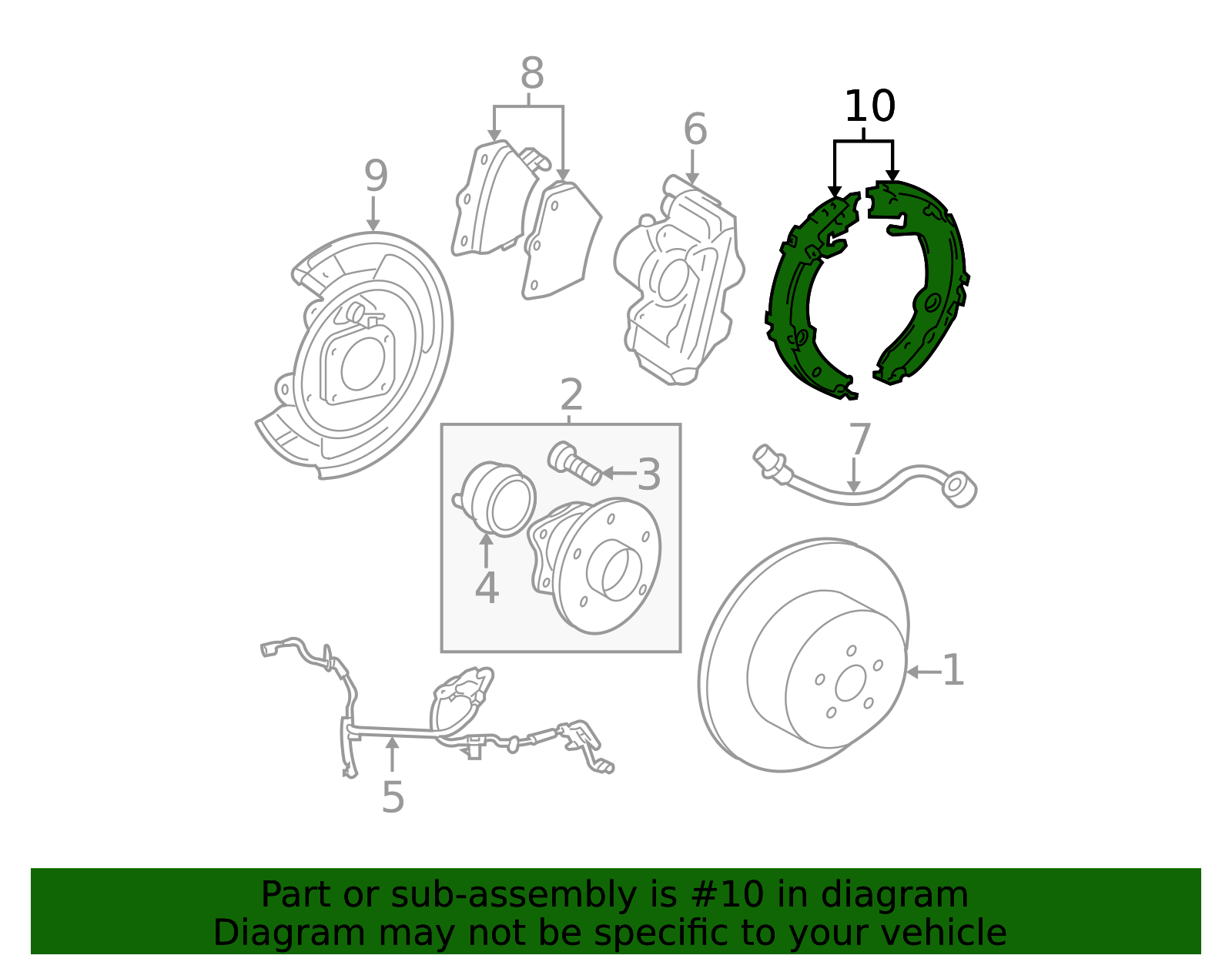 Genuine Official Toyota Park Brake Shoes part# 46540-20080 for 2000 ...