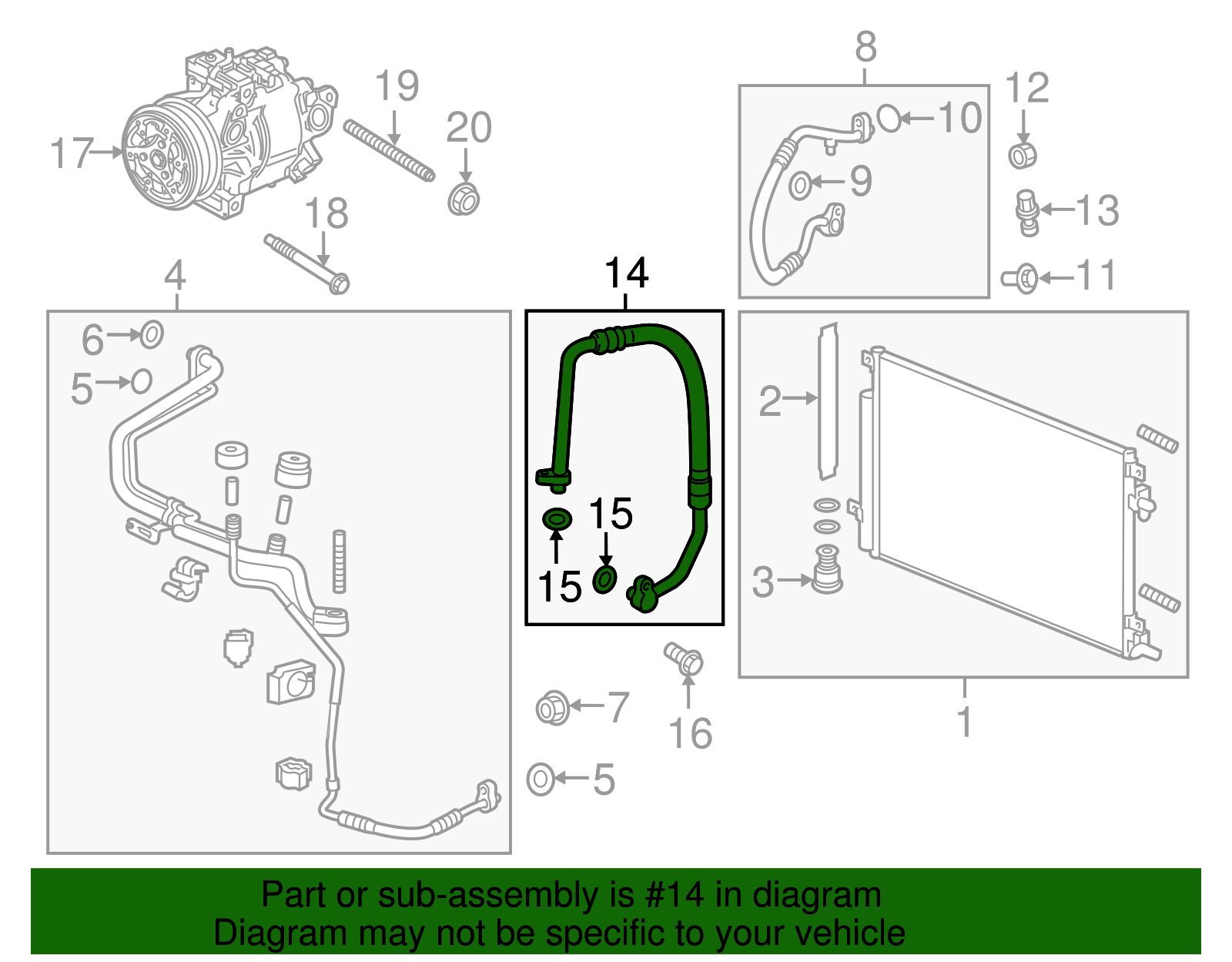 2016-2022 Chevrolet Spark Air Conditioning Manifold Hose Assembly ...