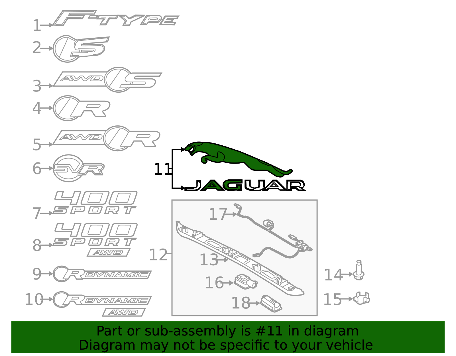 2014-2024 Jaguar F-Type Emblem T2R27585 | OEM Parts Online