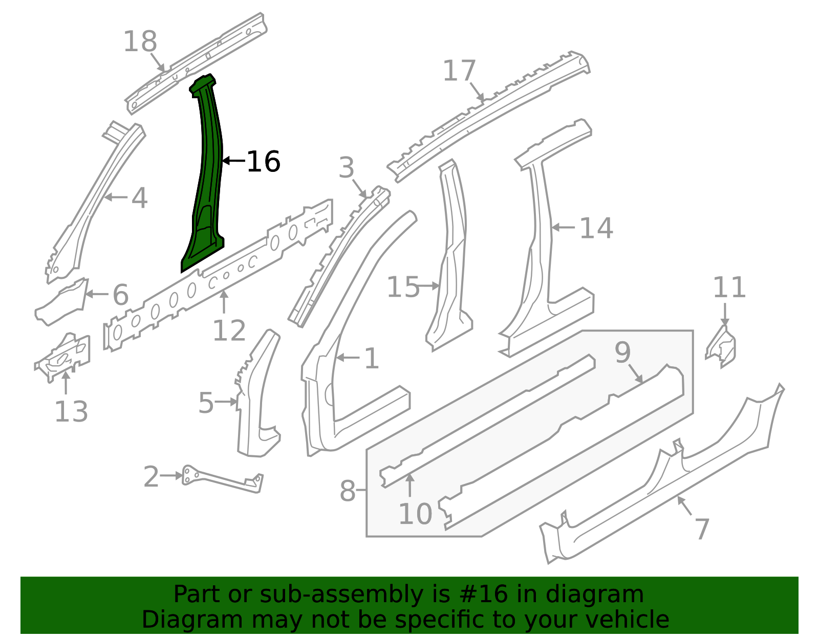 51530SG0109P - High-Quality Body B-Pillar Reinforcement for 2014-2018 ...