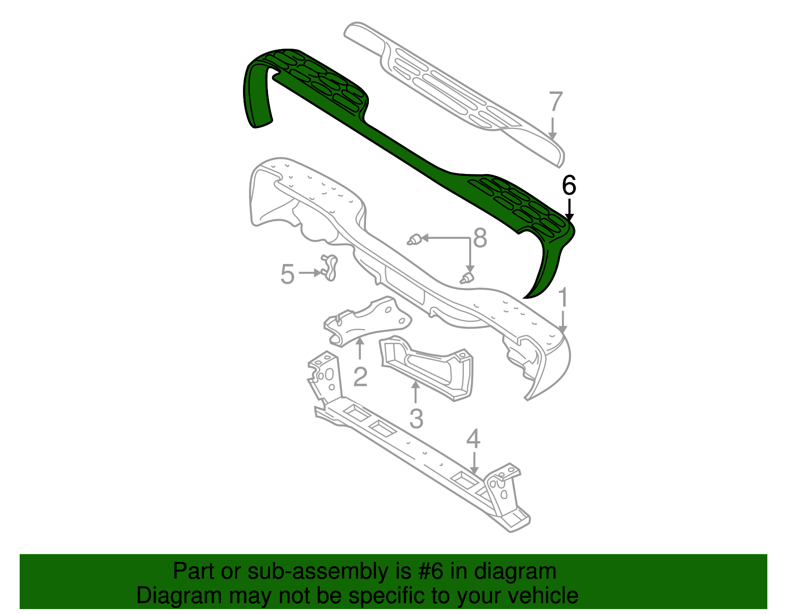 15756336 - 2000-2006 GM - Passenger Side Rear Bumper Step Pad ...