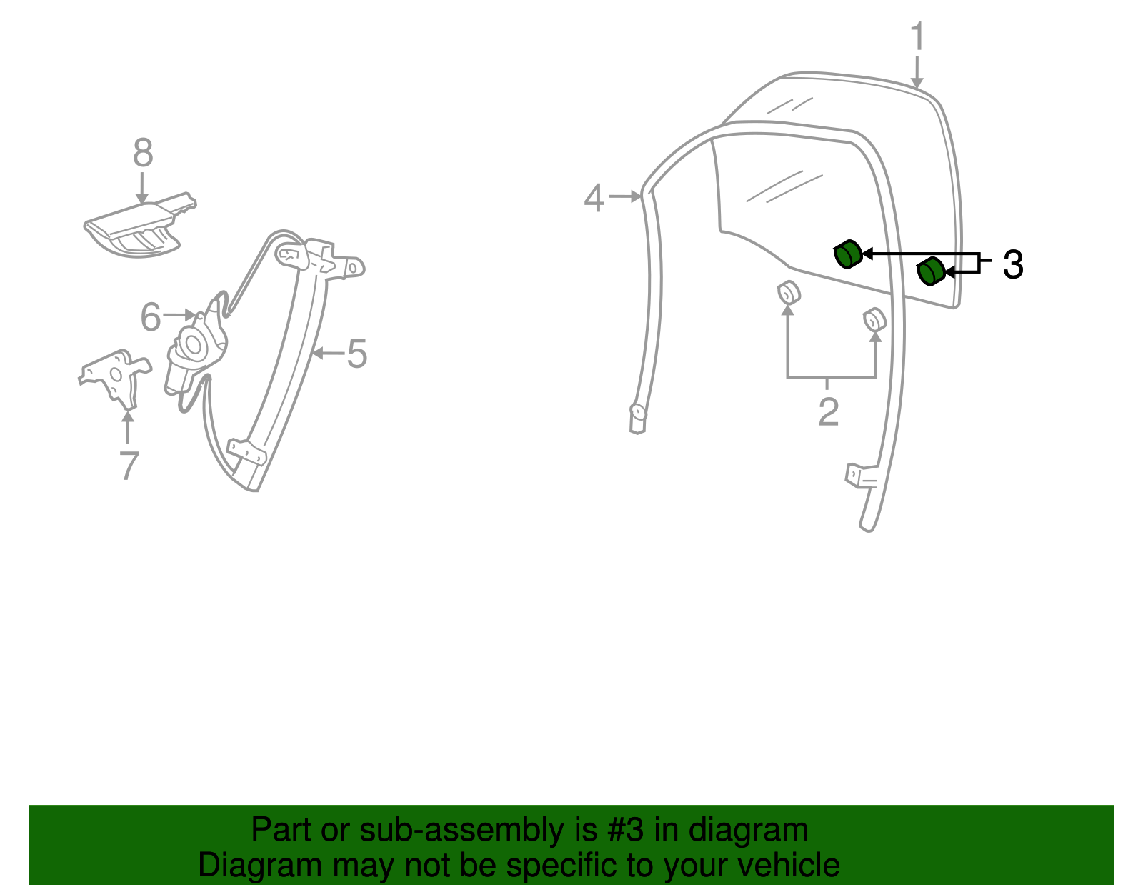 1992-2011 Ford Door Glass Retainer D9AZ-54234A46-AA | OEM Parts Online