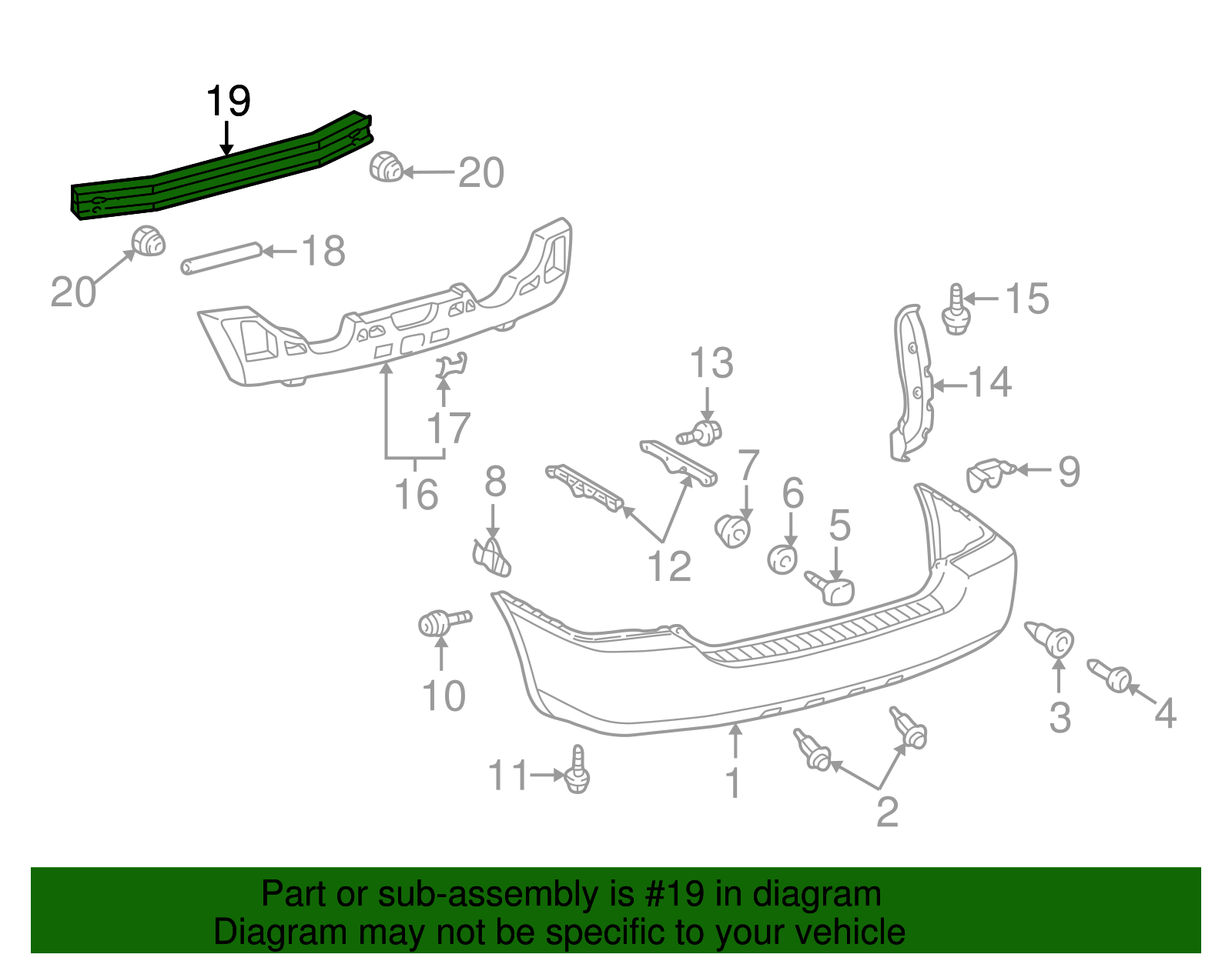 2004-2007 Toyota Highlander Impact Bar 52171-48130 | Toyota Parts Center
