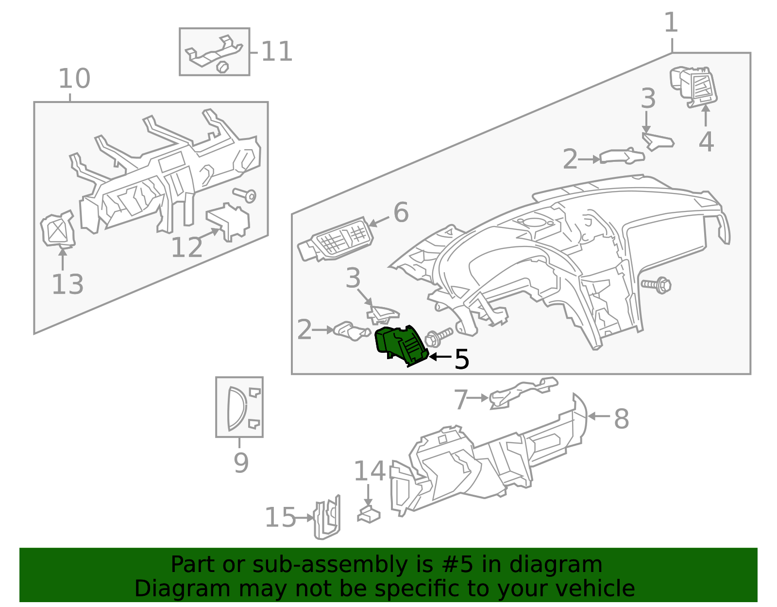 2009-2012 Chevrolet Traverse Light Titanium Driver Side Instrument ...