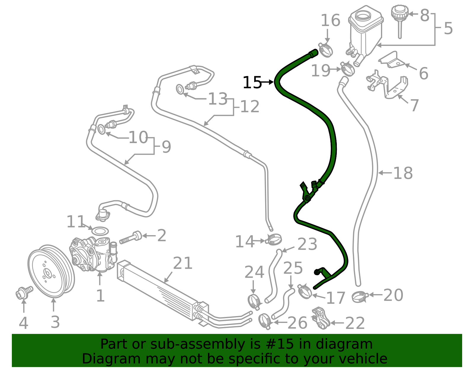 Power Steering Return Hose 7P6-422-890-D | VW Direct Auto Parts