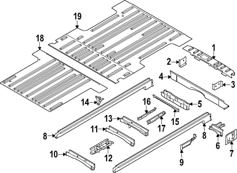 PK4Z-6110780-J - Floor Cross-Member - 2024-2025 Ford | Lasco Auto Parts