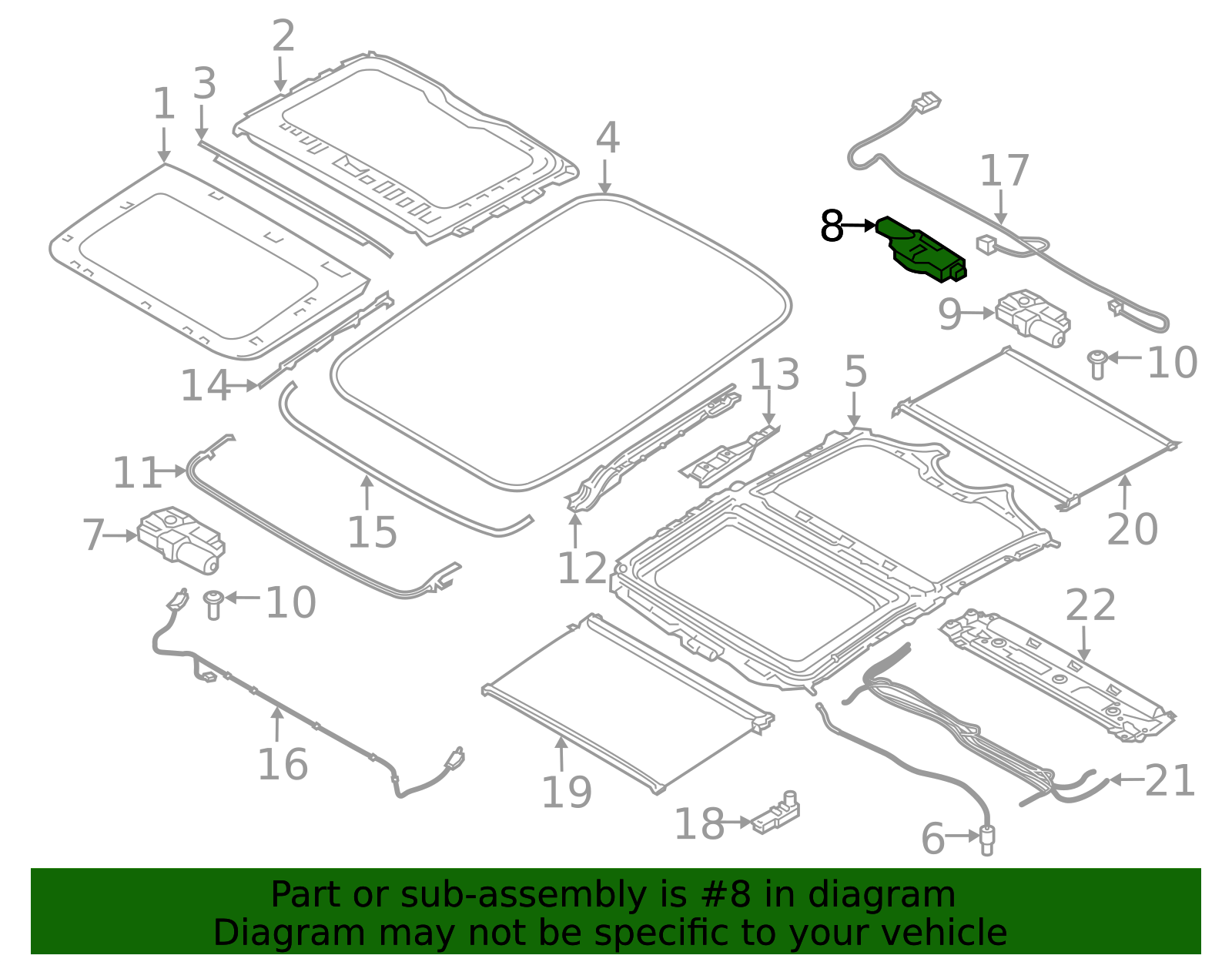 54-10-9-448-732 - 2016-2022 BMW - Sunroof Motor | Buy BMW Parts Now