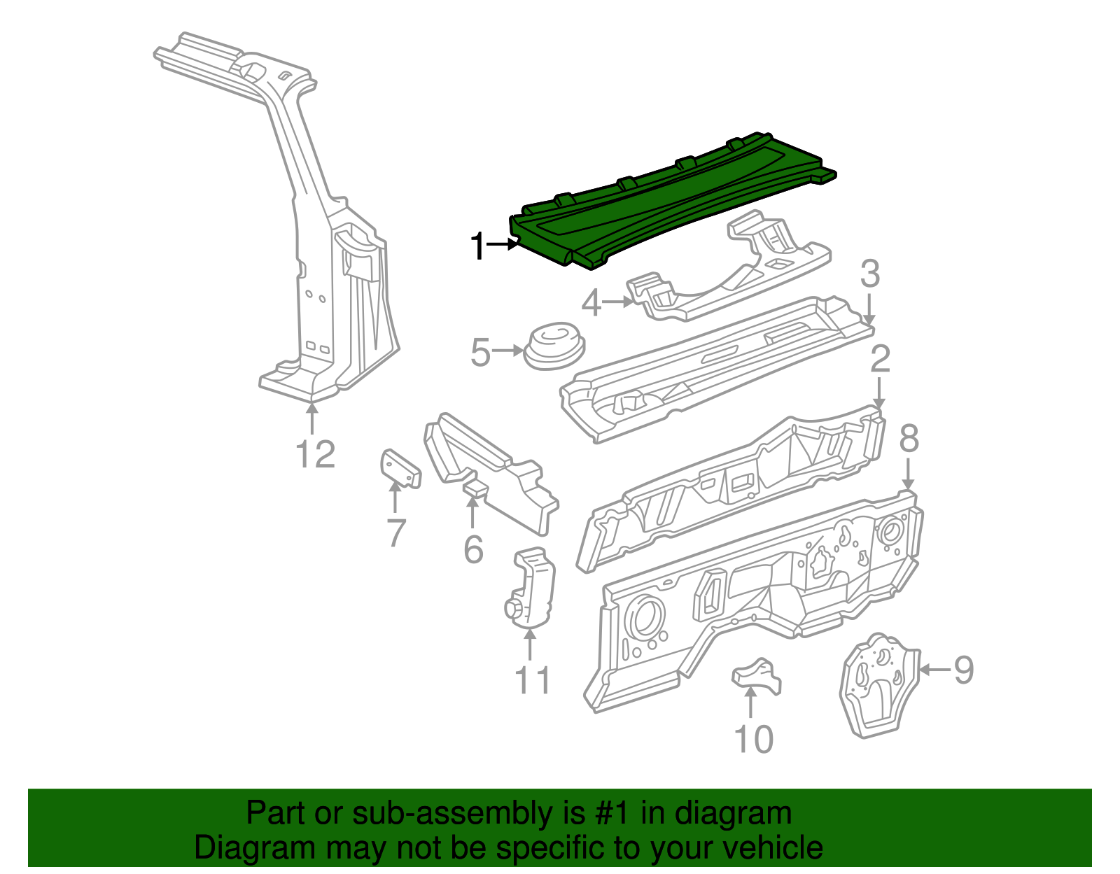 Original 1993-2011 Ford Ranger Cowl Top Panel F57Z-1002012-A ...