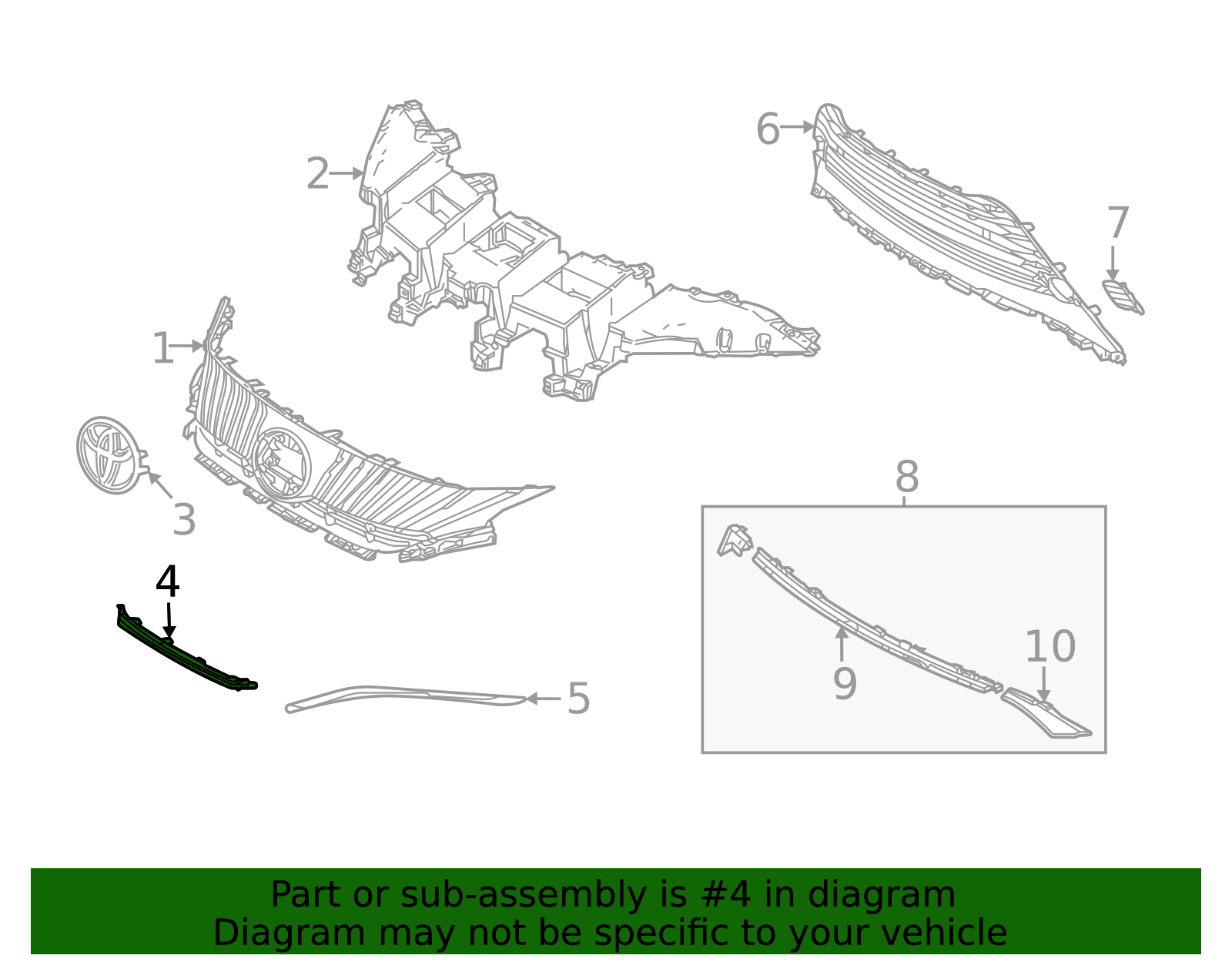 2021-2024 Toyota Venza Trim Molding 53121-48210 | Toyota Parts Center