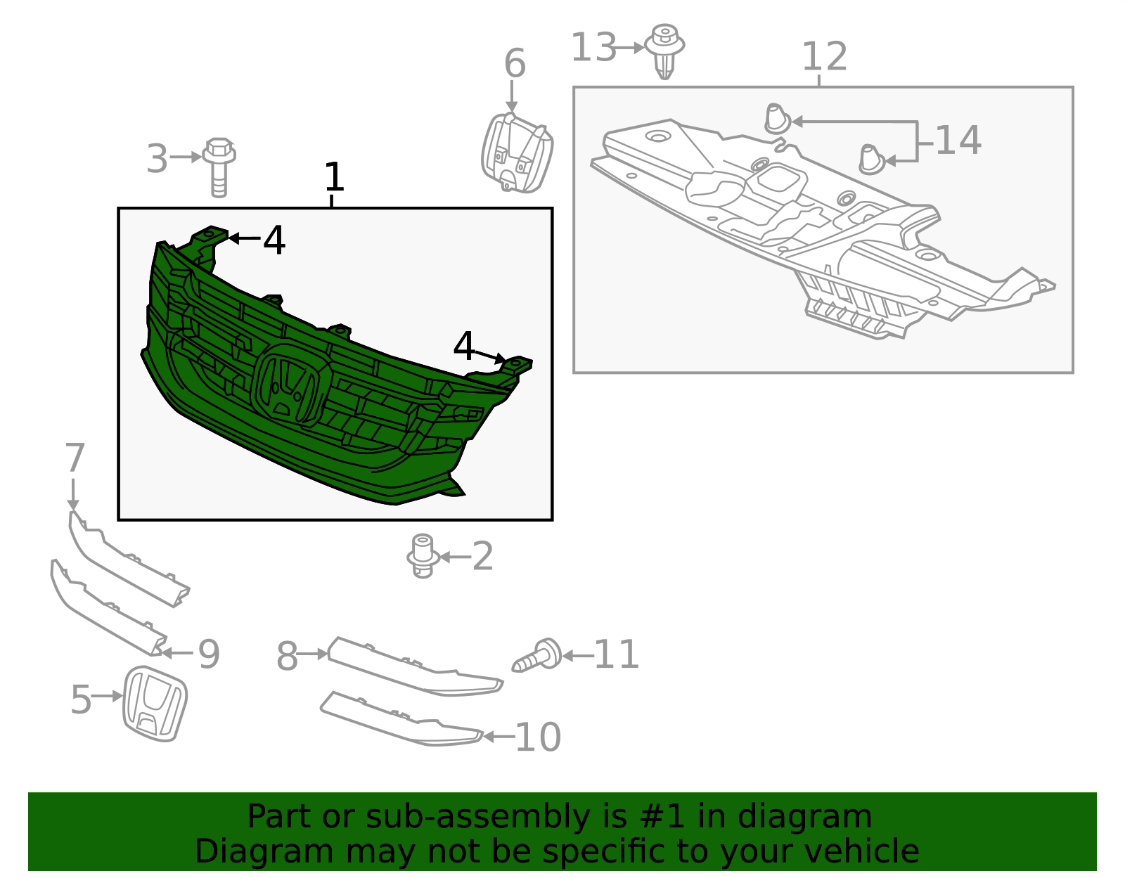 Front Grille Replacement - OEM Exterior Styling for Honda | AutoNation ...