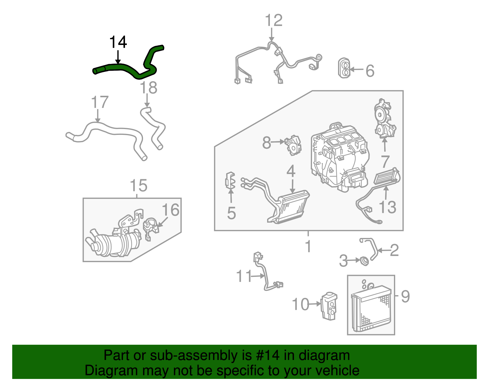 2007-2011 Toyota Camry HVAC Heater Hose 87245-33480 | Toyota Parts Center
