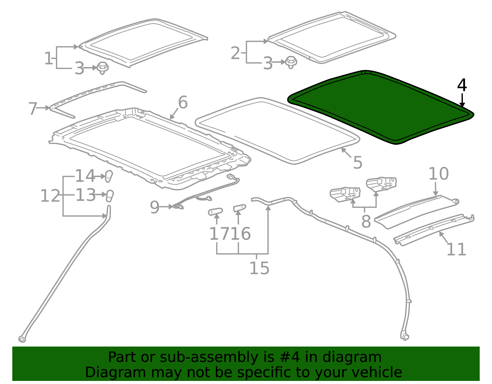 2010-2016 Cadillac SRX Sunroof Window Seal 20929619 | Capital Chevy Parts