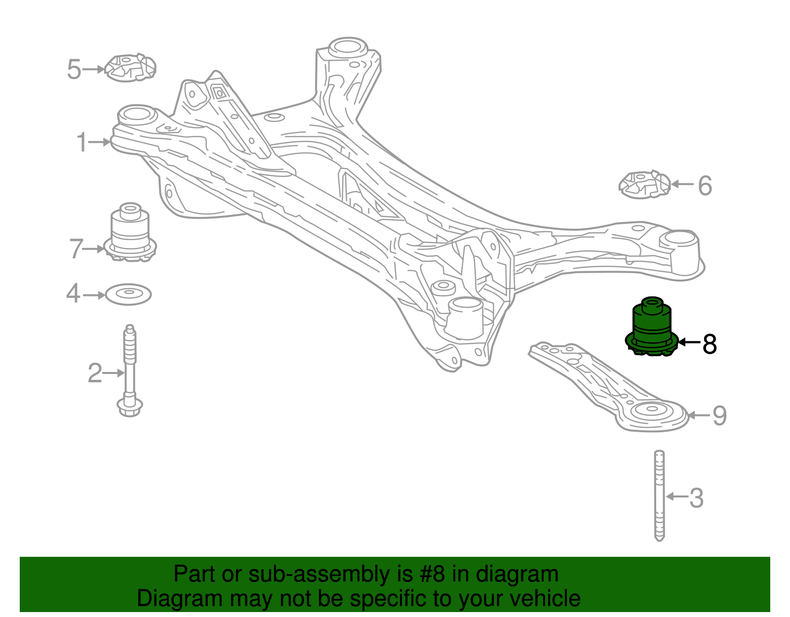2018-2025 Toyota Suspension Cross-Member Lower Insulator 52276-06010 ...