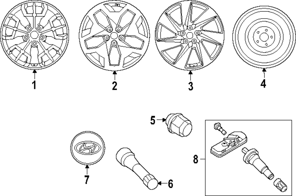Hyundai - 52910-K5300 - Wheel, Alloy - 2022-2024 Hyundai Santa Cruz ...