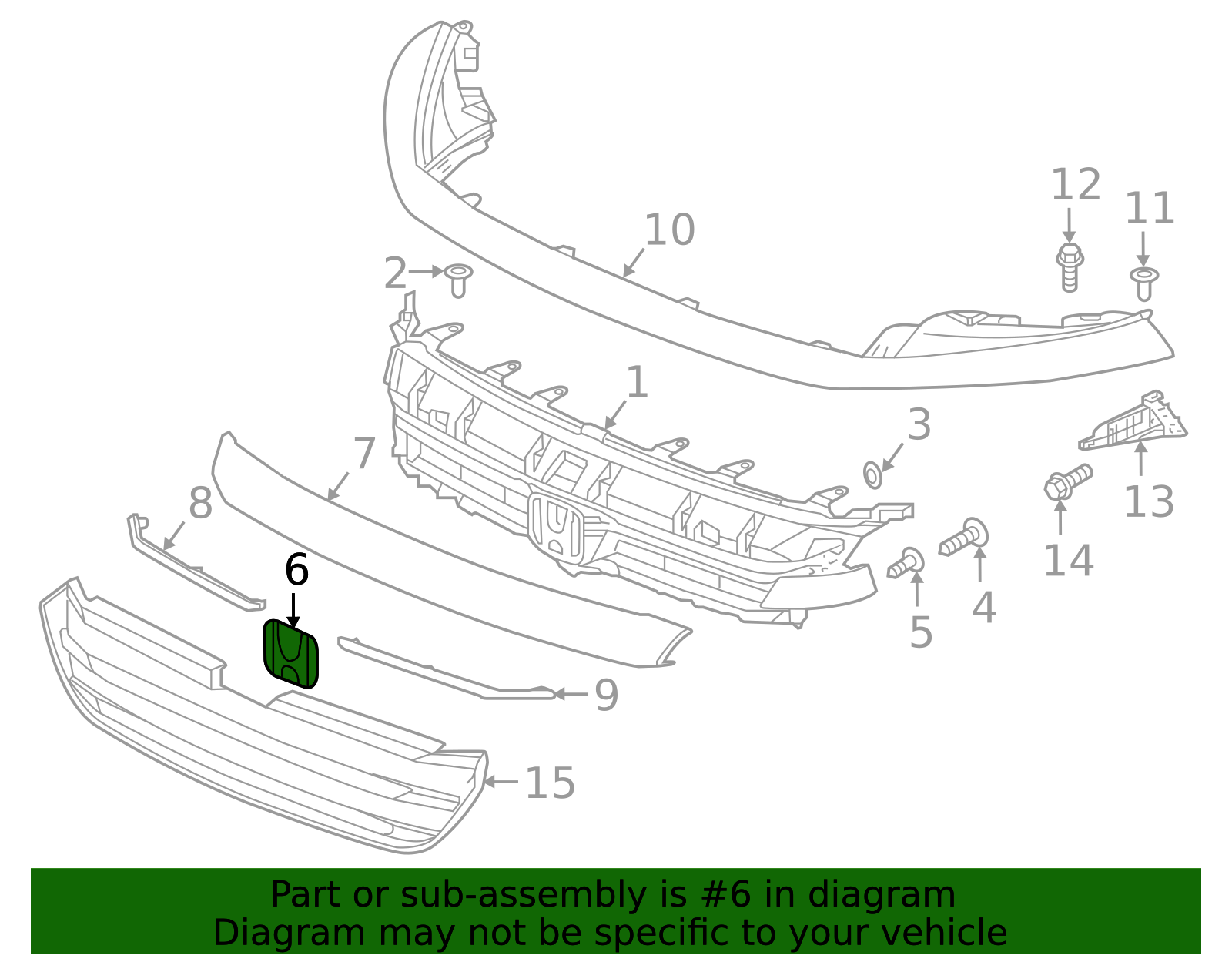75700-TF0-000 - 2009-2022 Honda - Emblem (H) | Genuine Honda Parts