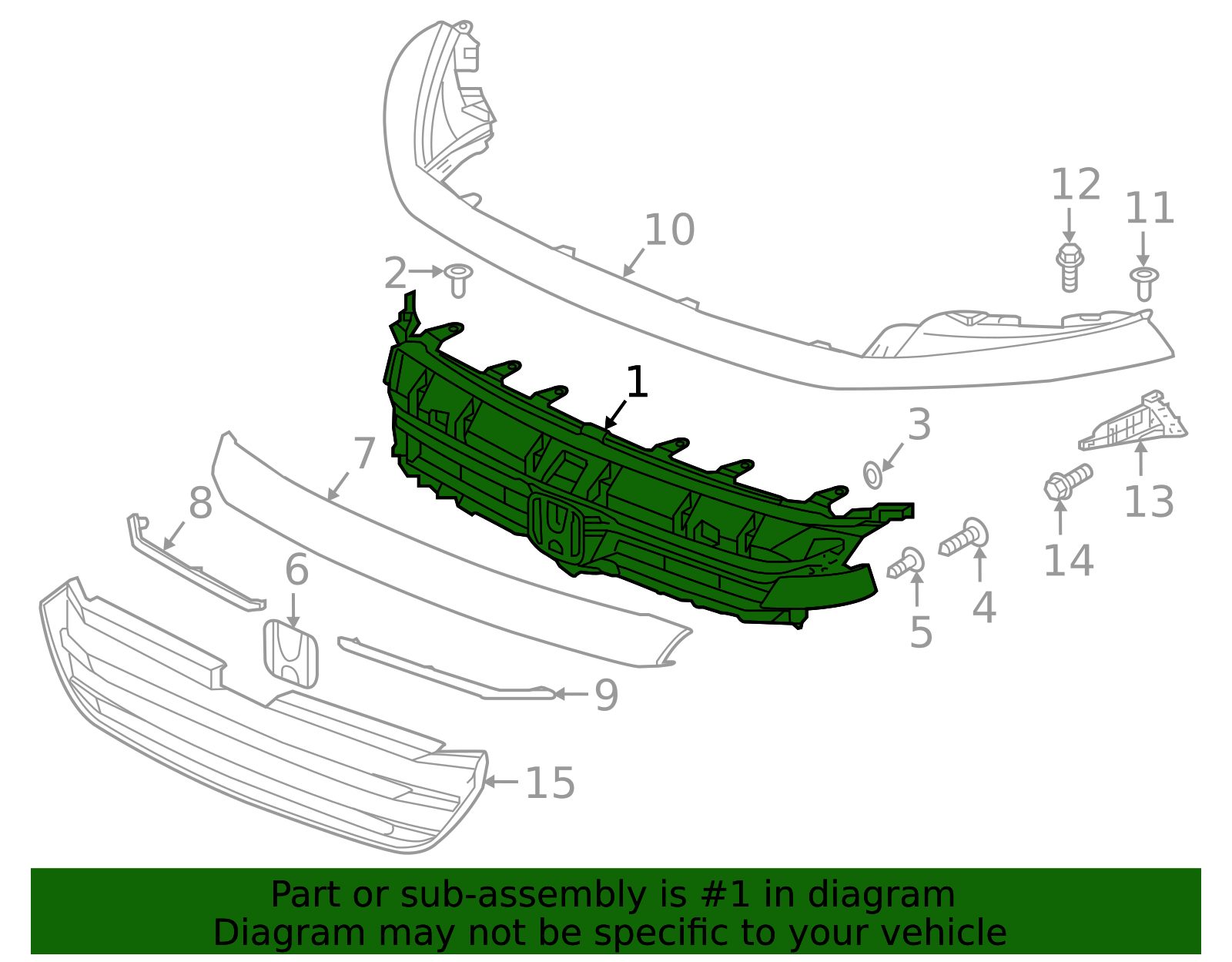 2019-2022 Honda Insight Upper Grille 71121-TXM-A01 | Honda Factory Parts