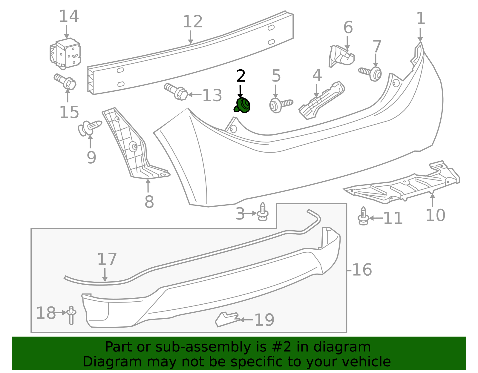 Genuine Toyota Bumper Cover Cushion part# 52461-52020 for 2008-2019 ...