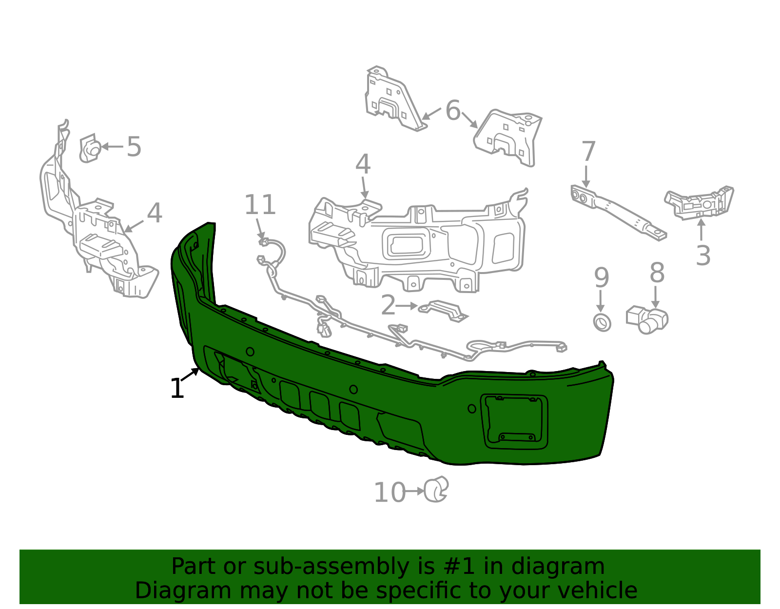 2014-2015 GMC Sierra 1500 Front Bumper Impact Bar 22902307 | Applegate ...