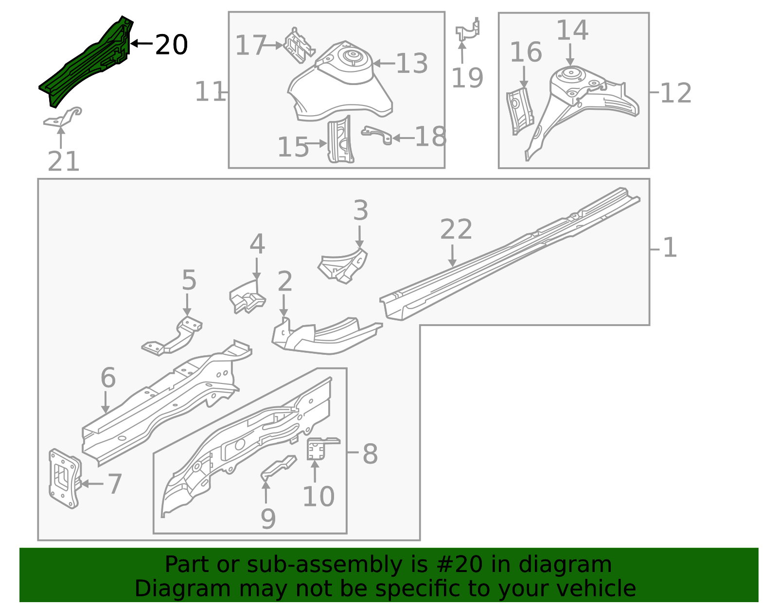 2019-2025 Volkswagen Jetta Upper Rail 17A-810-136 | VW Direct Auto Parts