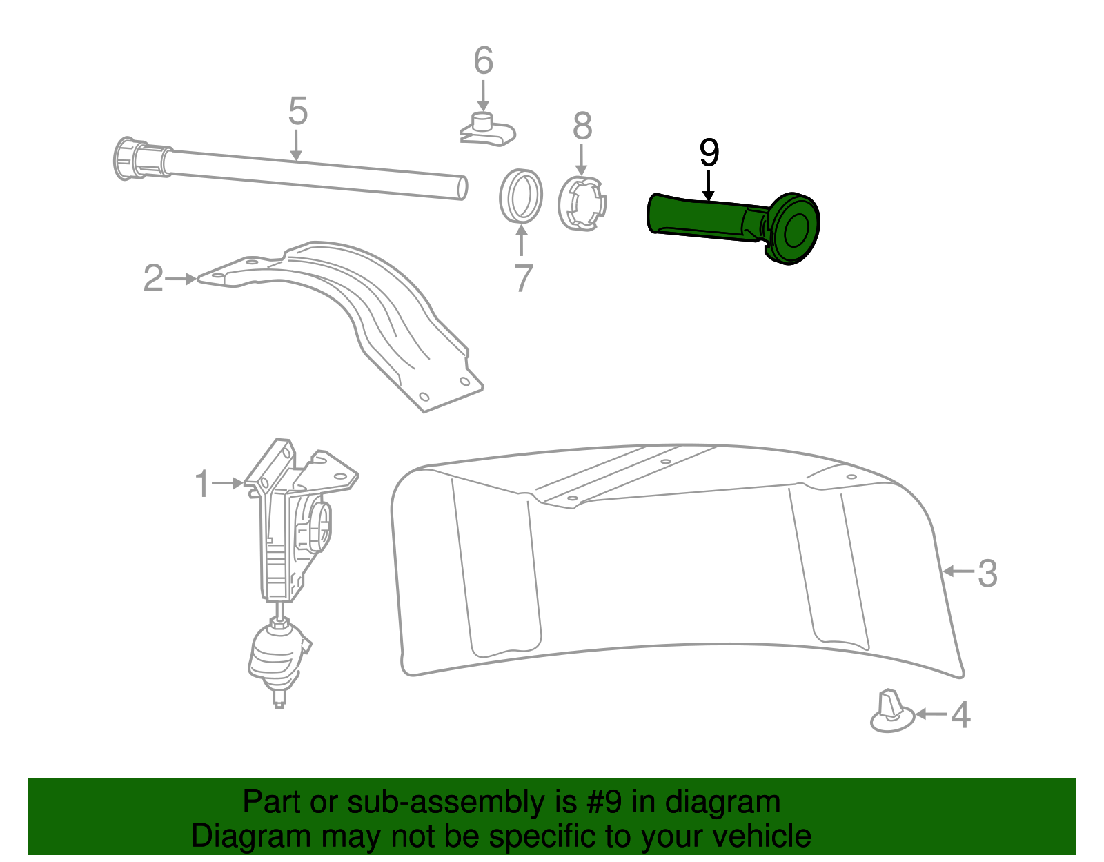 2015-2022 GM Spare Wheel Lock Cylinder Case 22903540 | Capital Chevy Parts
