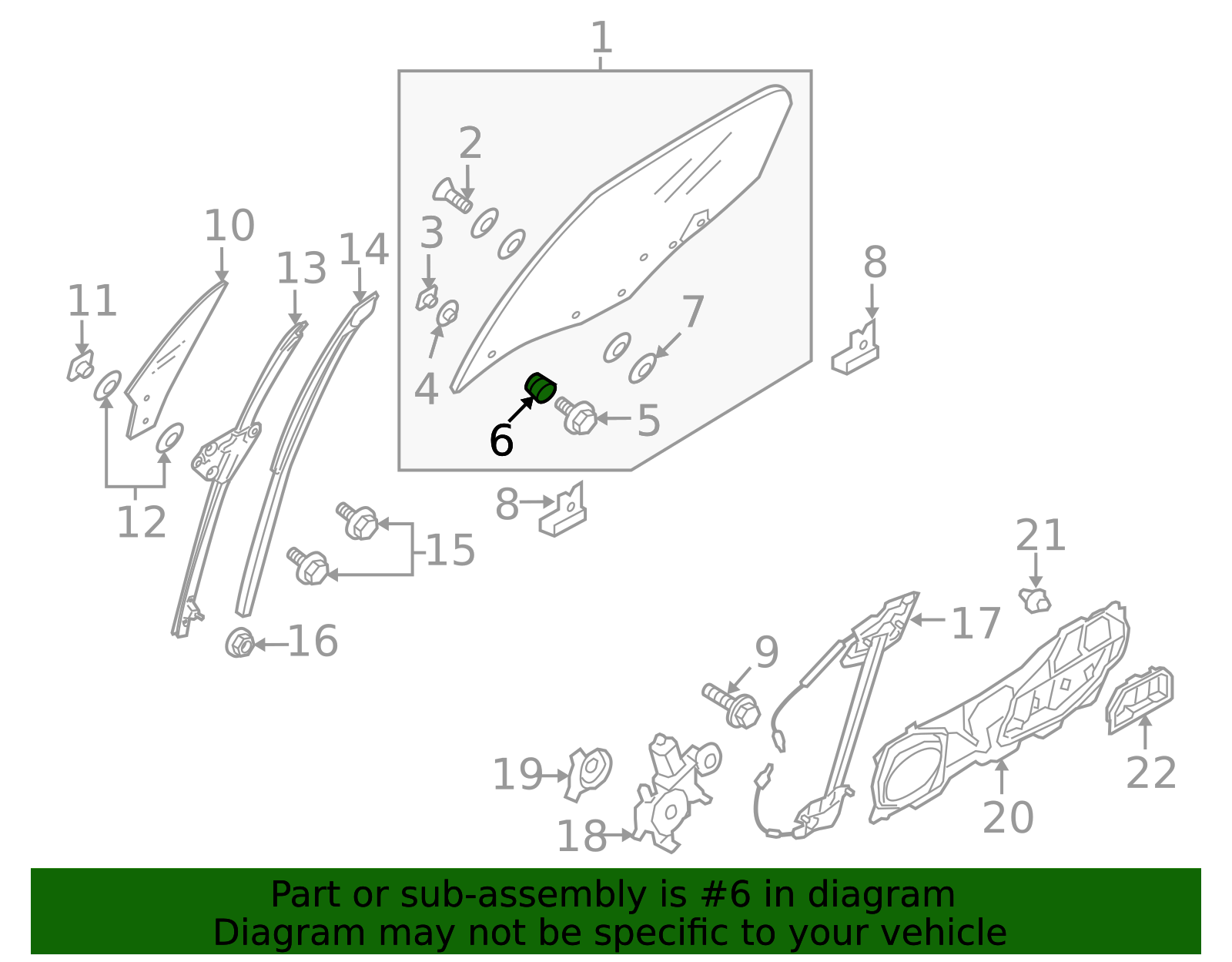 1993-2015 Mazda Door Glass Stop h00158546 | TascaParts.com