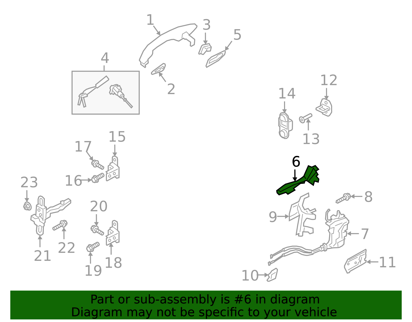 82655-S1700 - 2019-2023 Hyundai Santa Fe - Handle Base | Conicelli Hyundai