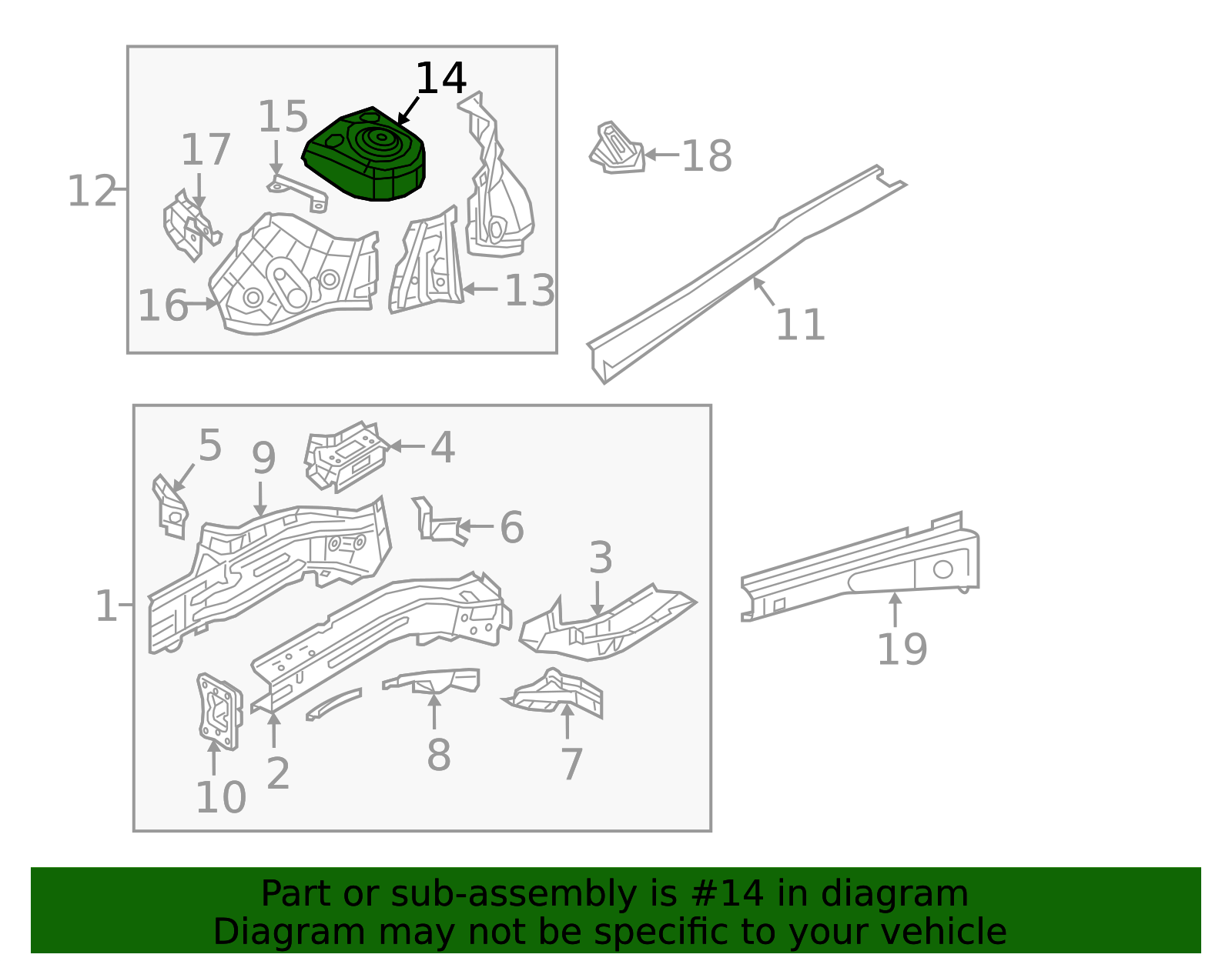 3QF-809-122 - Volkswagen Strut Support 2018-2024 Volkswagen Tiguan ...