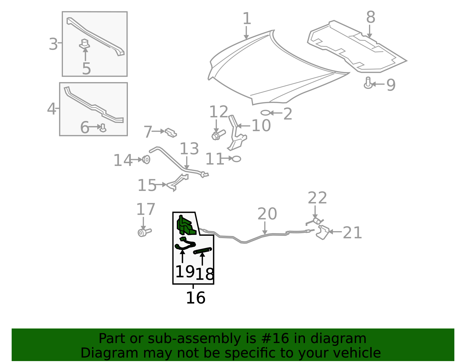 53510-0E040 - High-Quality Hood Latch for 2008-2010 Toyota Highlander ...
