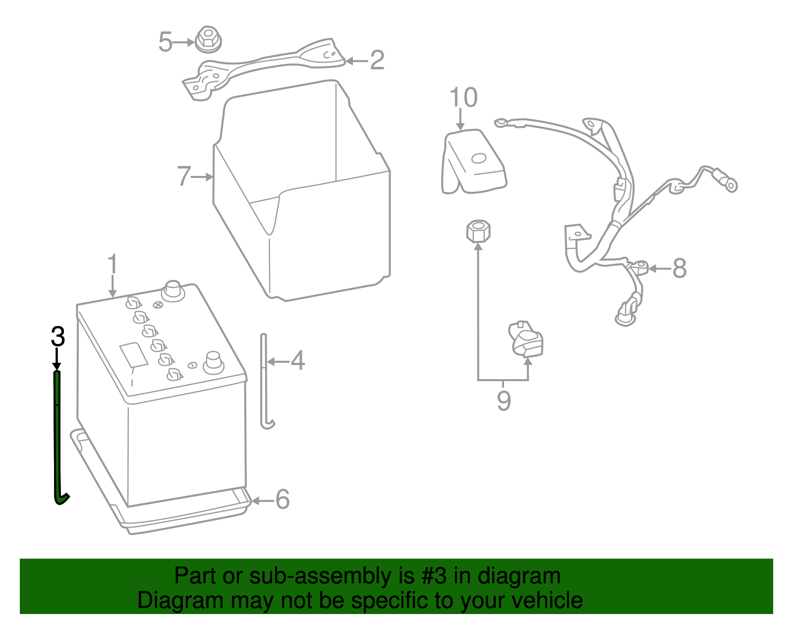 2008-2025 Subaru Battery Front Bolt 82161AG001 | Subaru Parts Store